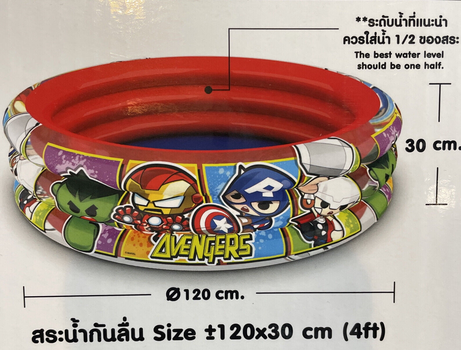 Marvel Avengers Chibi 4ft Kiddie Pool Ages 5 + - Walmart.com