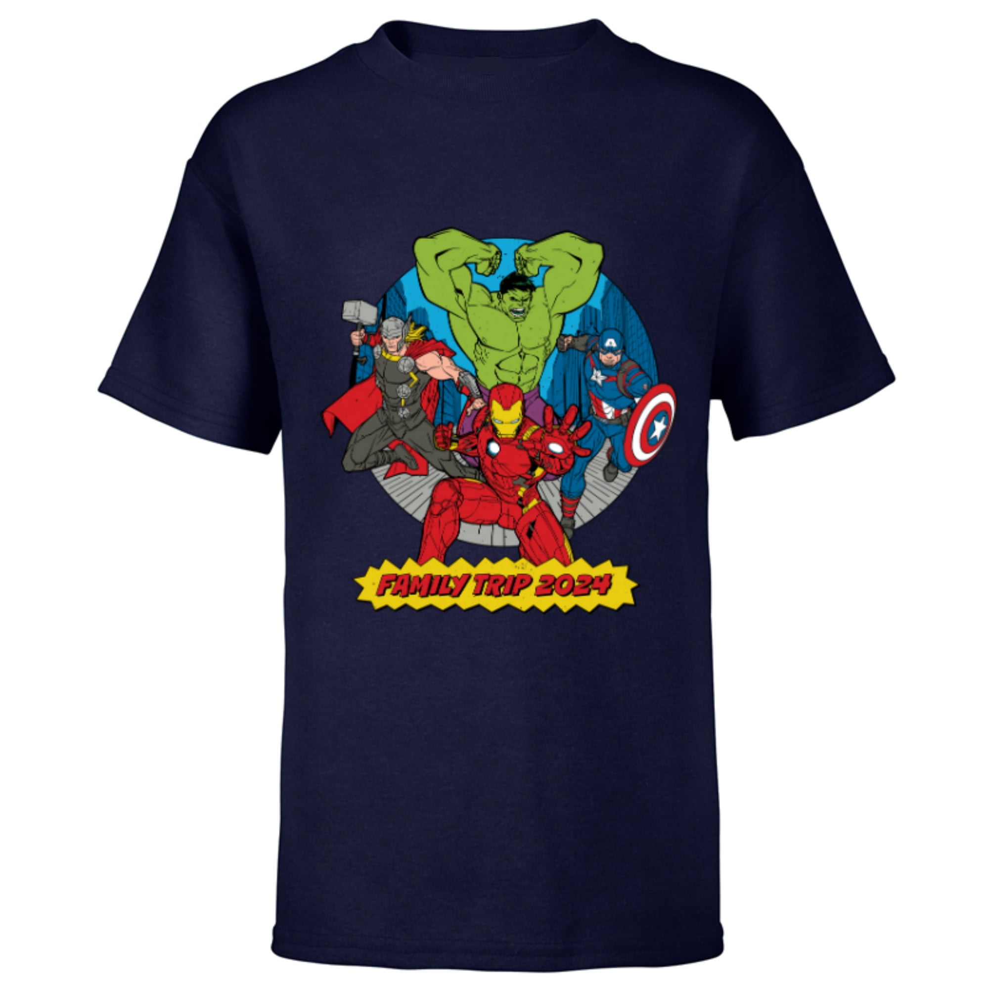 Marvel Avengers City Scene Super Hero Family Trip 2024 - Short Sleeve T ...