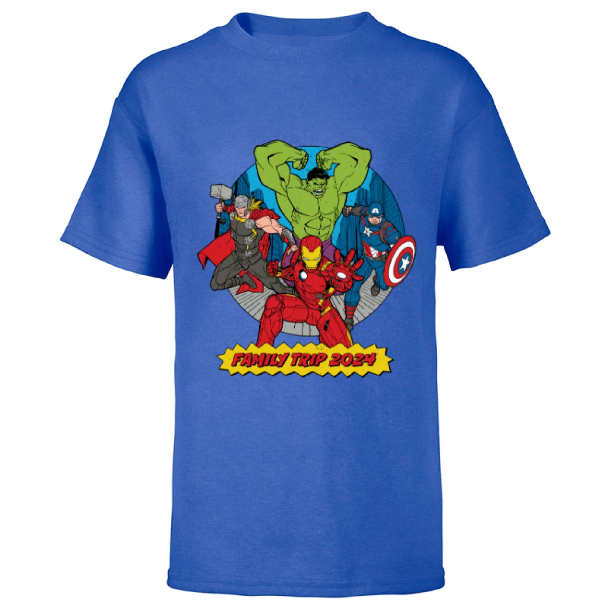 Marvel Avengers City Scene Super Hero Family Trip 2024 - Short Sleeve T ...