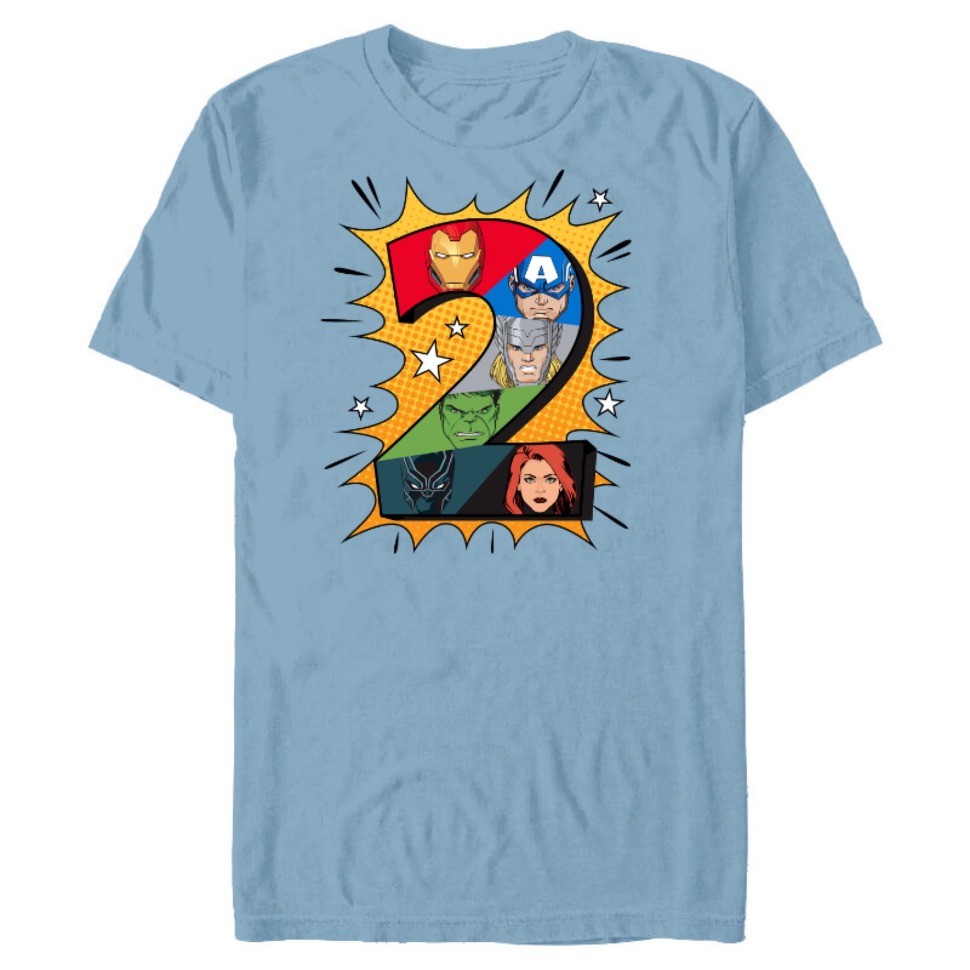 Marvel Avengers Comic Super Heroes 2nd Birthday - Short Sleeve Blended ...