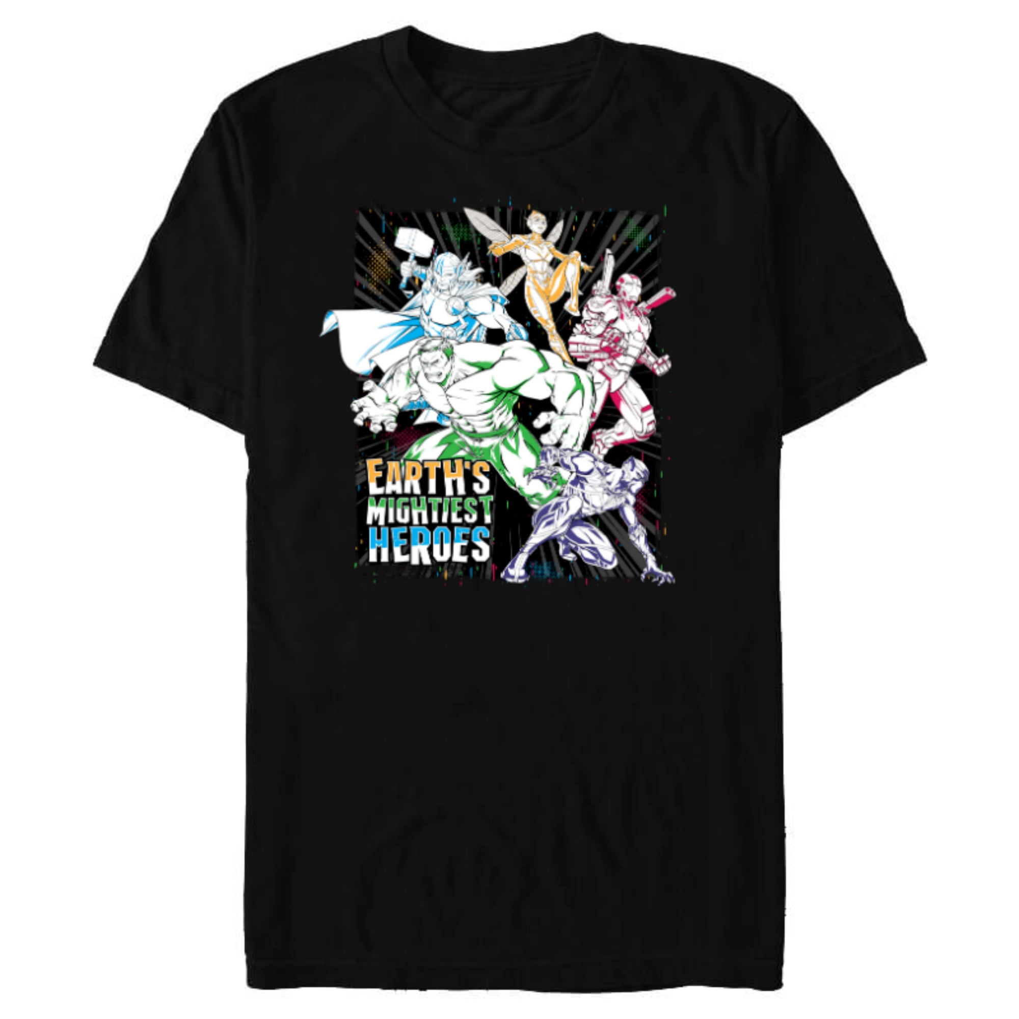 Marvel Avengers Earth’s Mightiest Heroes Team Multicolor - Short Sleeve ...