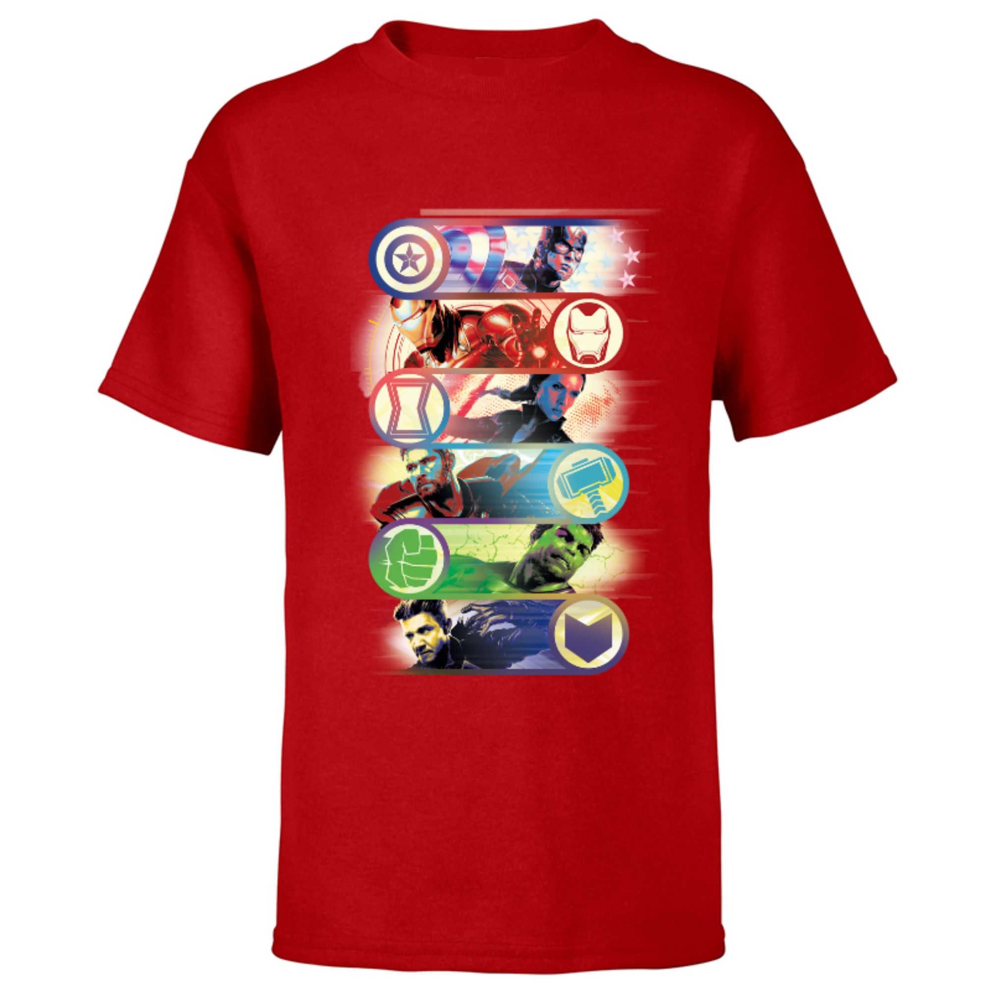 Marvel Avengers: Endgame Super Heroes Team Up - Short Sleeve T-Shirt for Kids - Customized-Red ...