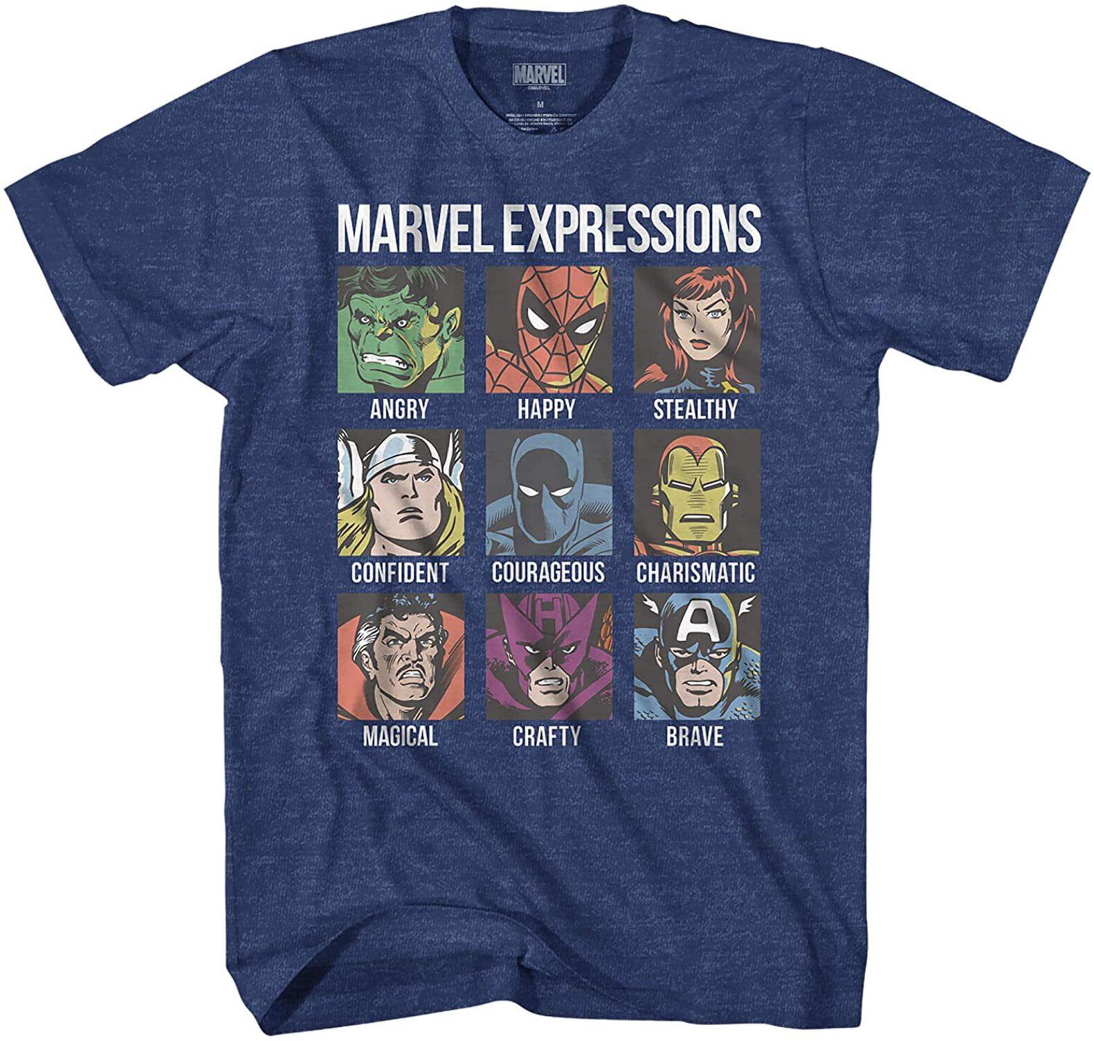 Marvel Avengers Expression Moods Spider-Man Hulk Thor Iron Man Black ...