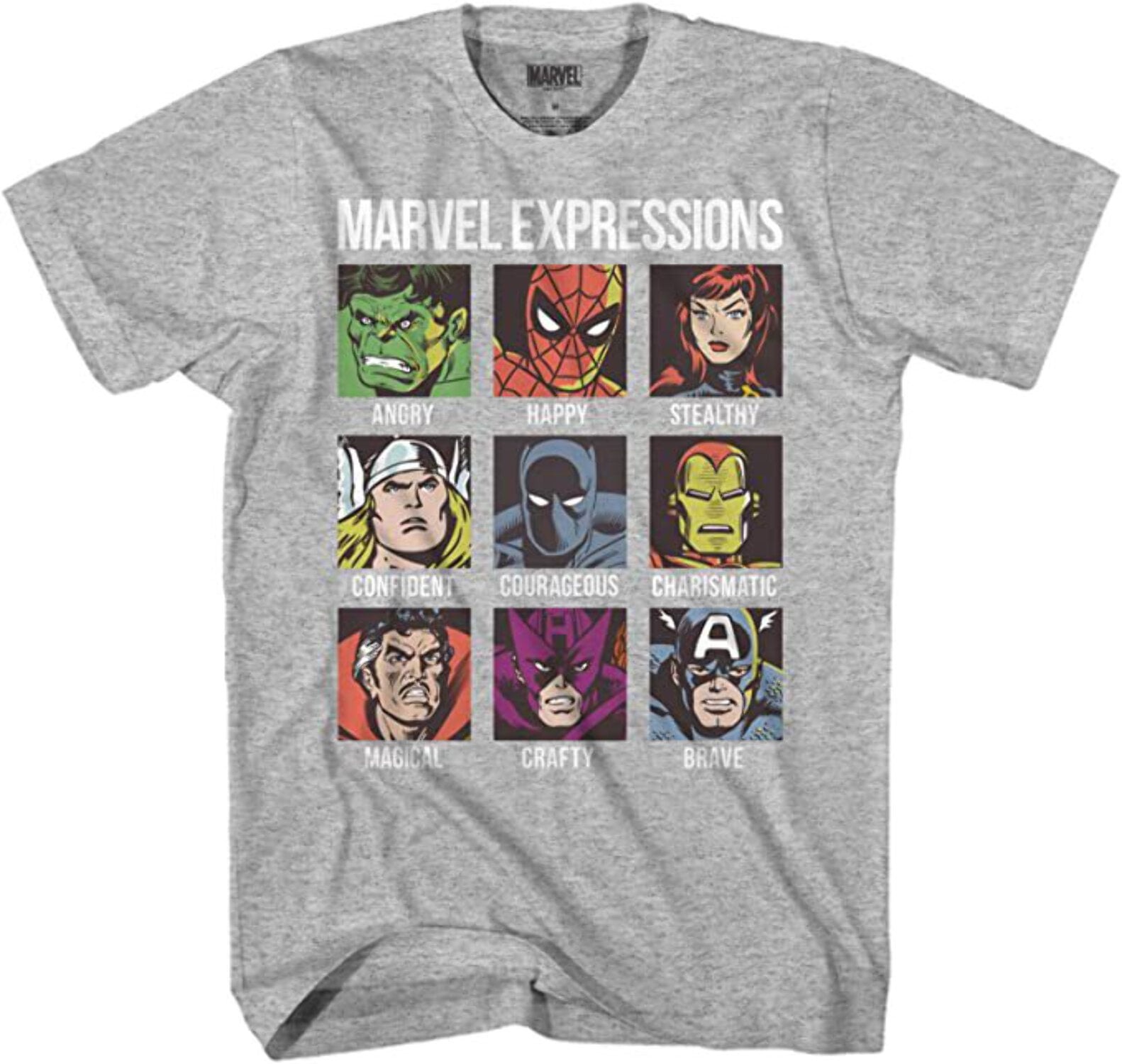 Marvel Avengers Expression Moods Spider-Man Hulk Thor Iron Man Black ...