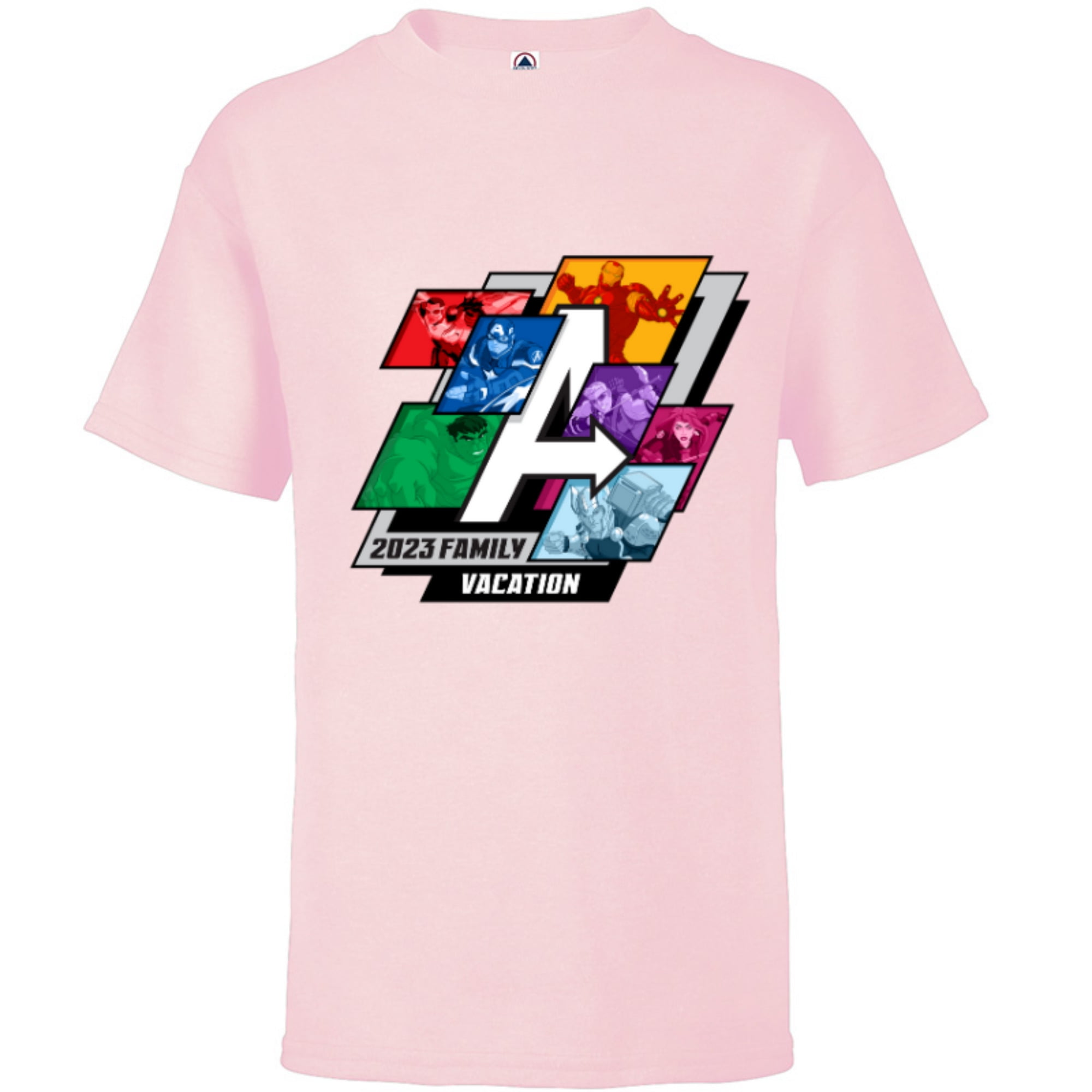 Marvel Avengers Family Vacation 2023 A-Logo - Short Sleeve T-Shirt for ...