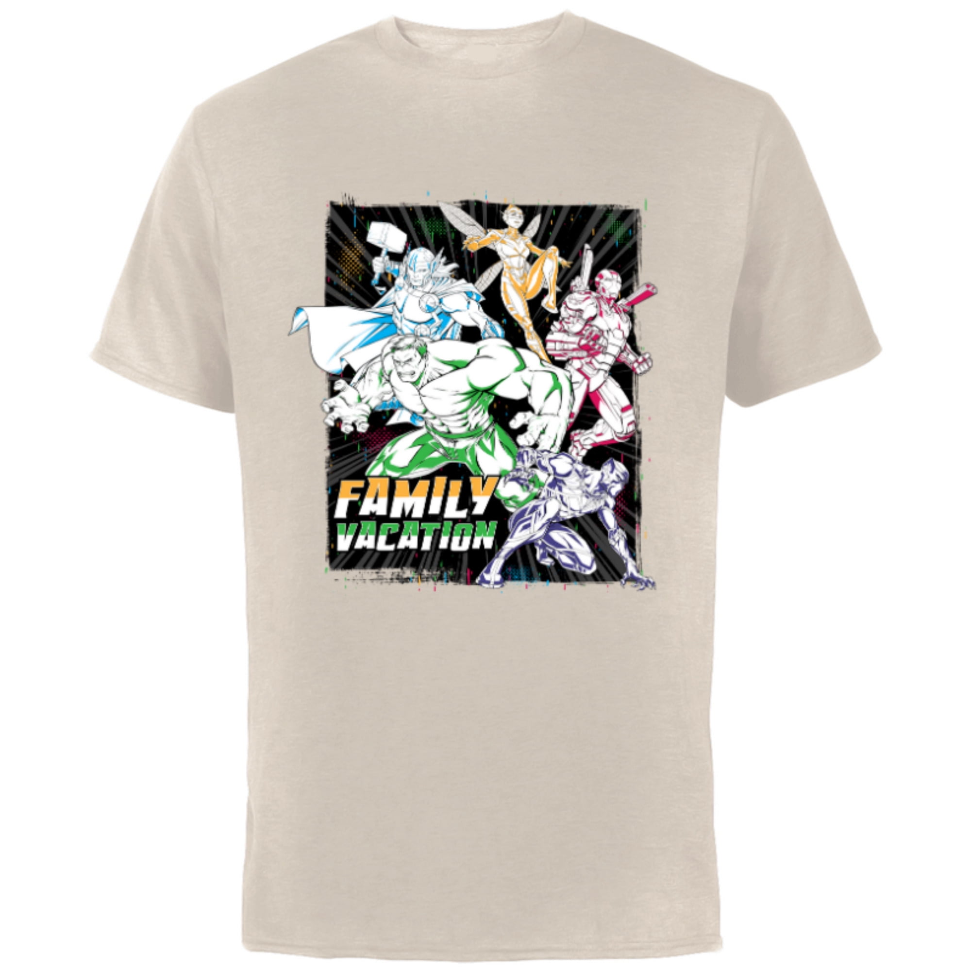 Marvel Avengers Family Vacation Trip Travel Line Art - Short Sleeve ...