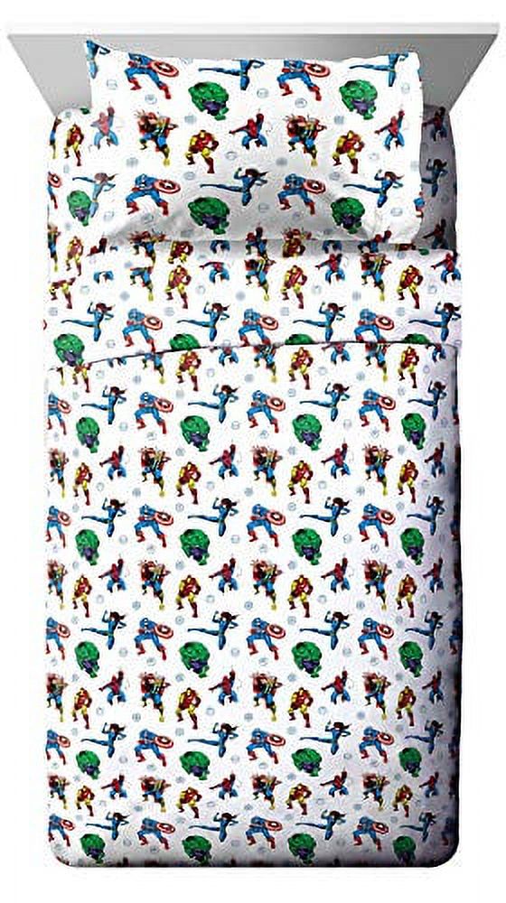 Marvel Avengers Fighting Team 4 Piece Kids Queen Sheet Set, 100% ...