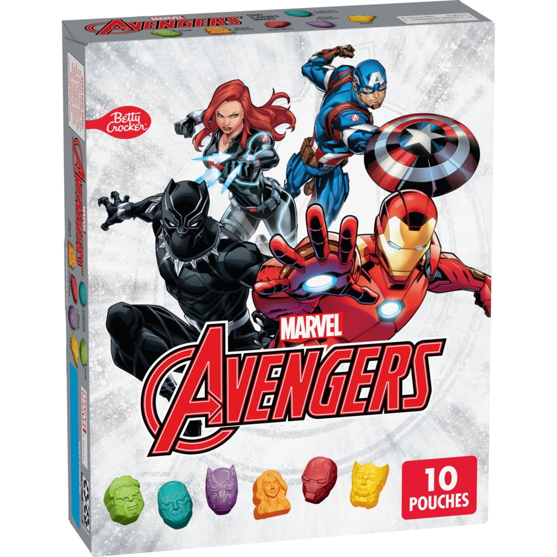 Betty Crocker Marvel Avengers Fruit Flavored Snacks, 10 Pouches, 8 oz ...