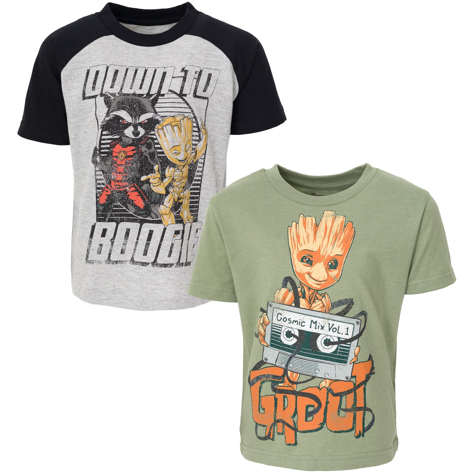 Marvel Avengers Groot Rocket Raccoon 2 Pack T-Shirts Little Kid to Big ...
