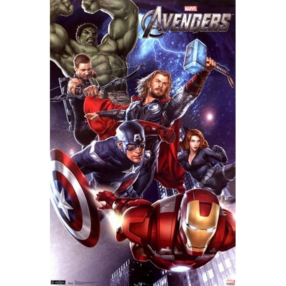 Marvel Avengers - Group Poster Print (24 x 36) - Walmart.com