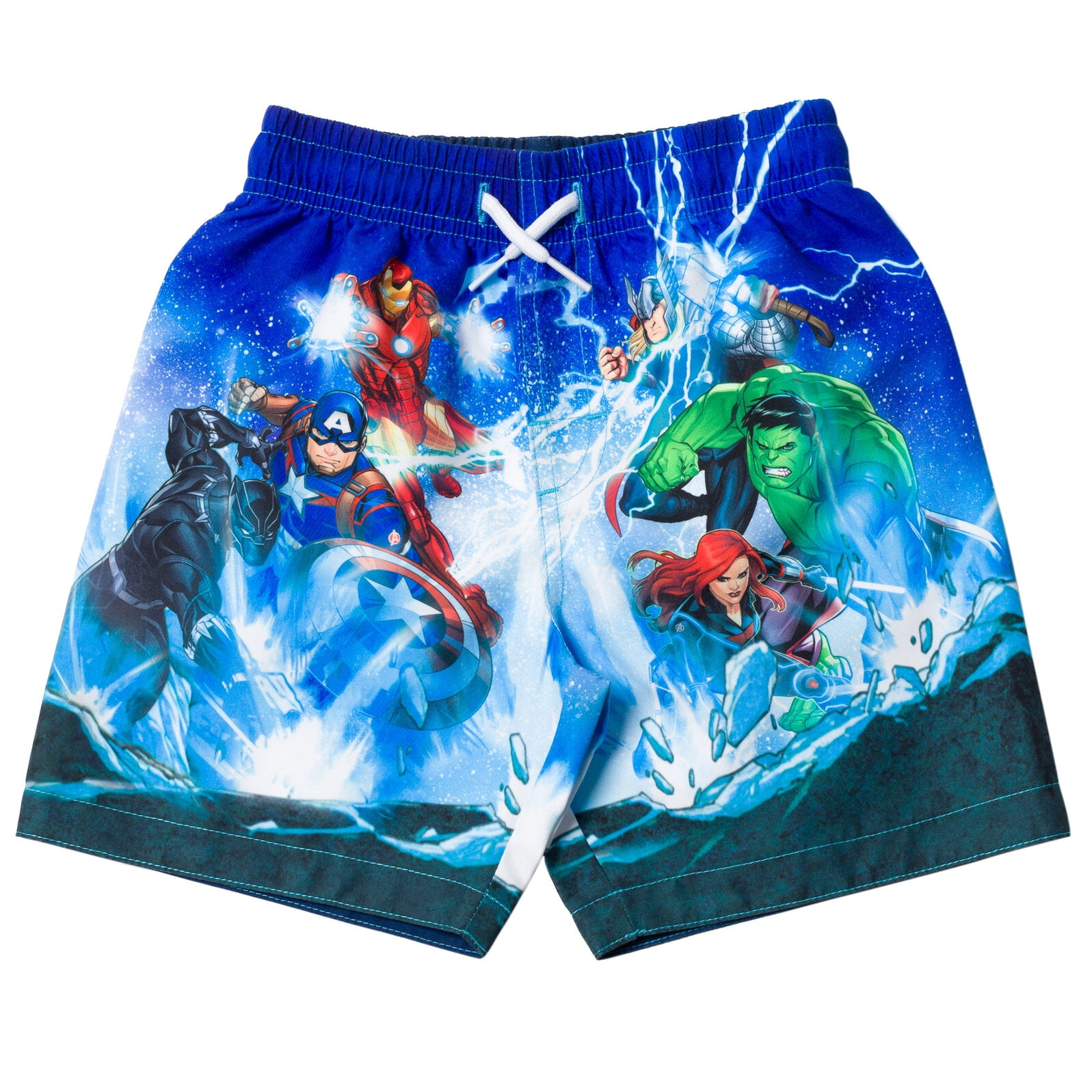Marvel Avengers Hulk Black Widow Black Panther Toddler Boys Swim Trunks ...