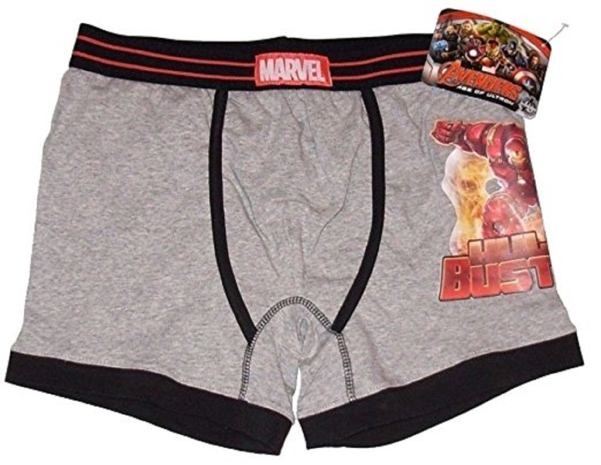 Marvel Avengers Hulk Buster Grey Adult Men Boxer Briefs Age of Ultron ...