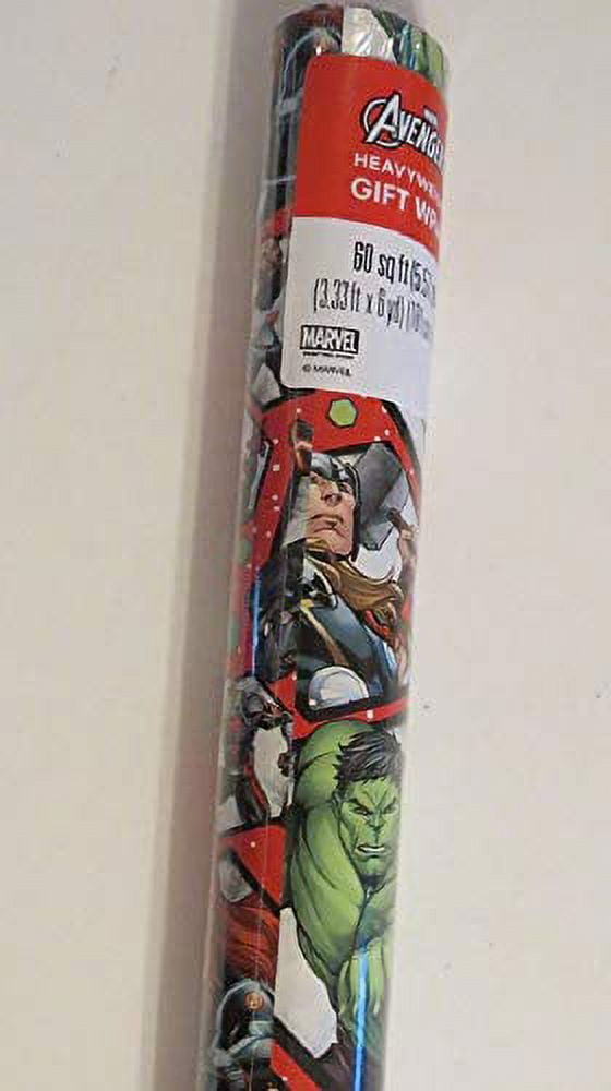 Marvel Avengers Hulk Captain America Thor wrapping paper 60 sq ft 6 yd ...