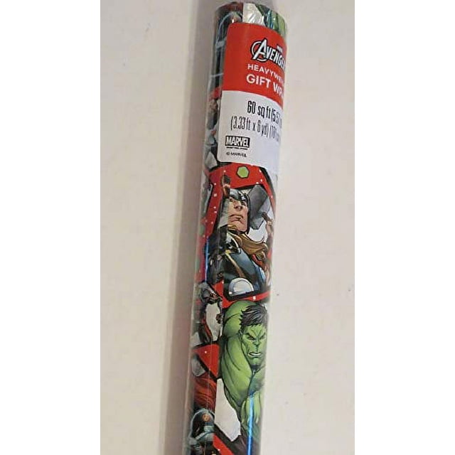 Marvel Avengers Hulk Captain America Thor wrapping paper 60 sq ft 6 yd ...