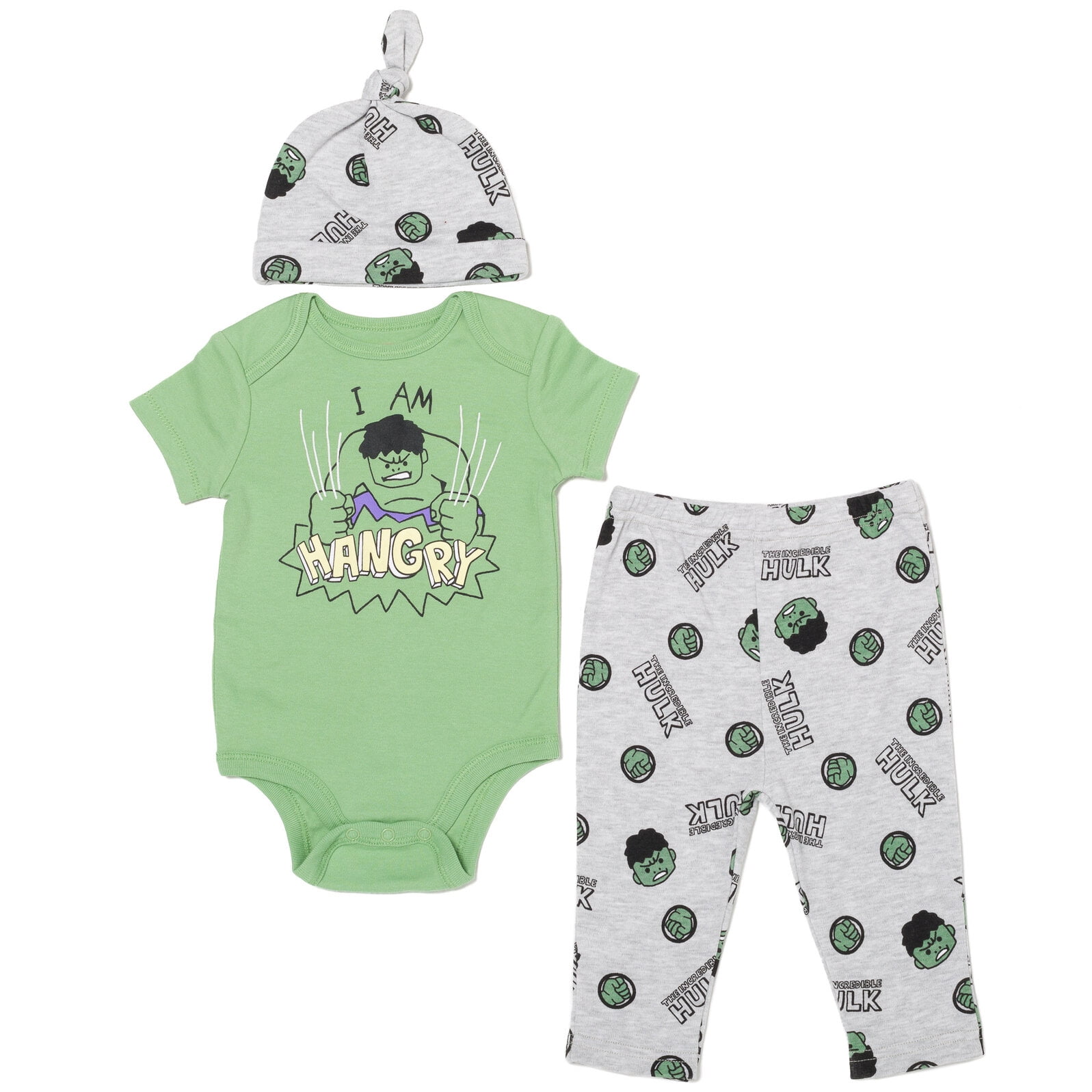 Marvel Avengers Hulk Infant Baby Boys 3 Piece Outfit Set: Cuddly ...