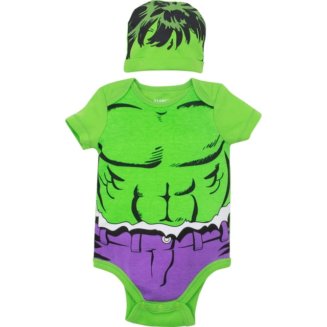 Marvel Avengers Hulk Infant Baby Boys Cuddly Cosplay Short Sleeve ...