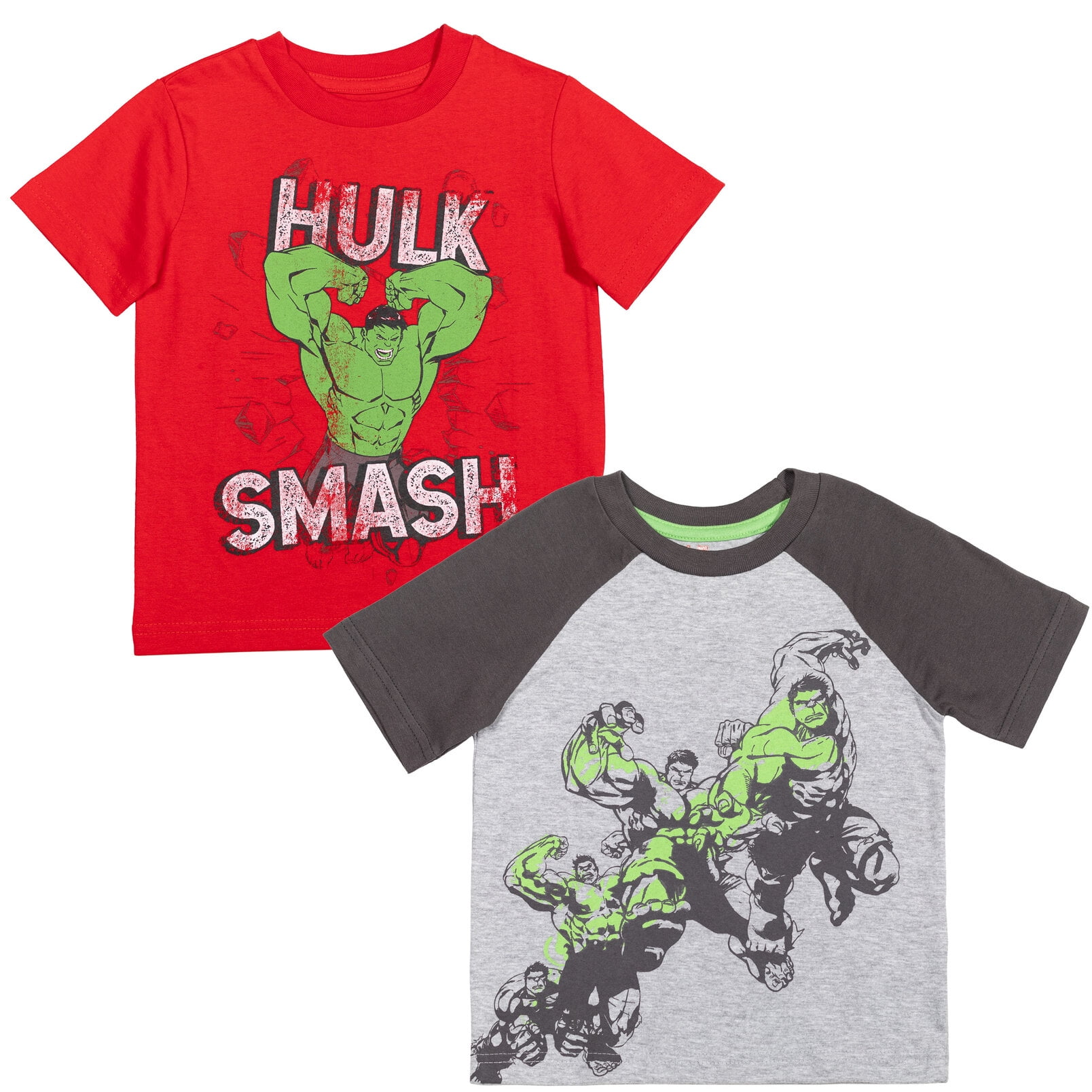 Marvel Hulk Little Boys 2 Pack T-Shirts Toddler to Big Kids, Officially ...