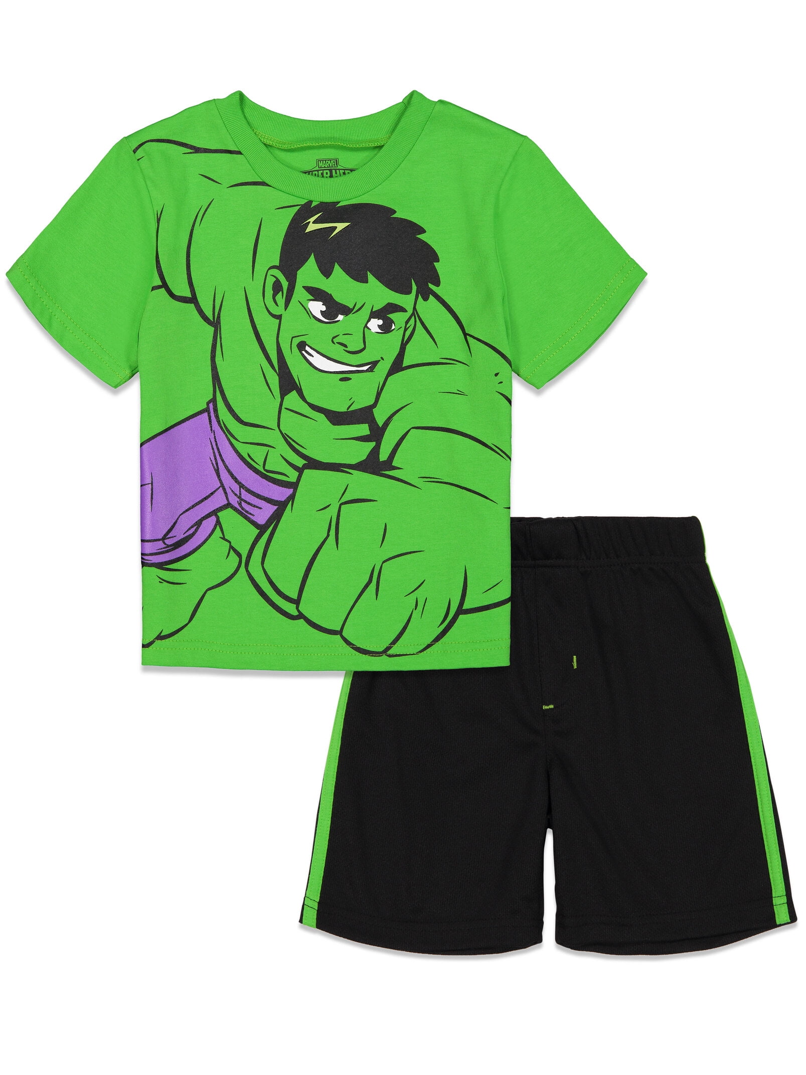 Marvel Avengers Hulk Toddler Boys T-Shirt and Mesh Shorts Outfit Set ...