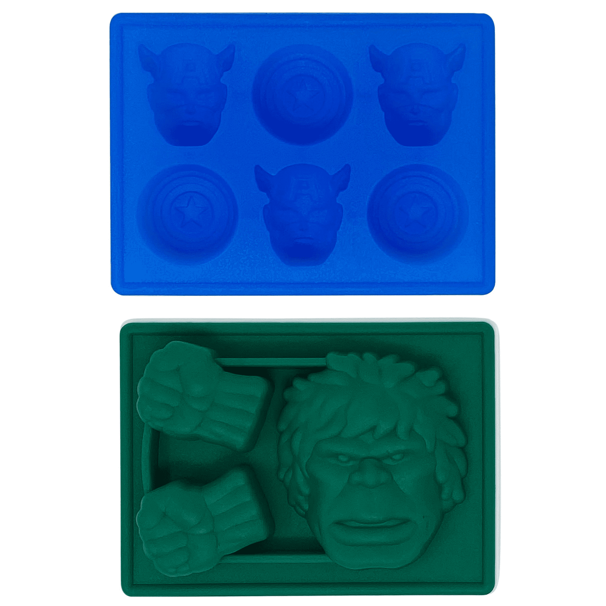 Marvel Avengers Ice Tray Silicone Molds - Captain America & Hulk 2pk ...