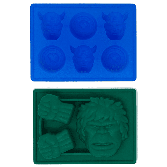 Marvel Avengers Ice Tray Silicone Molds - Captain America & Hulk 2pk ...