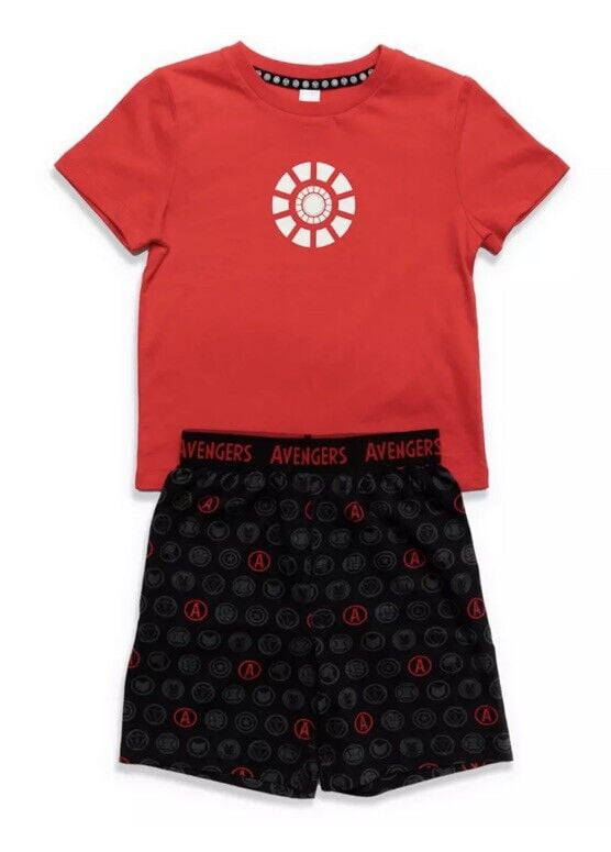 Marvel Avengers Iron Man Arc Reactor Glowing Kids PJs Short Set Sz 4 ...