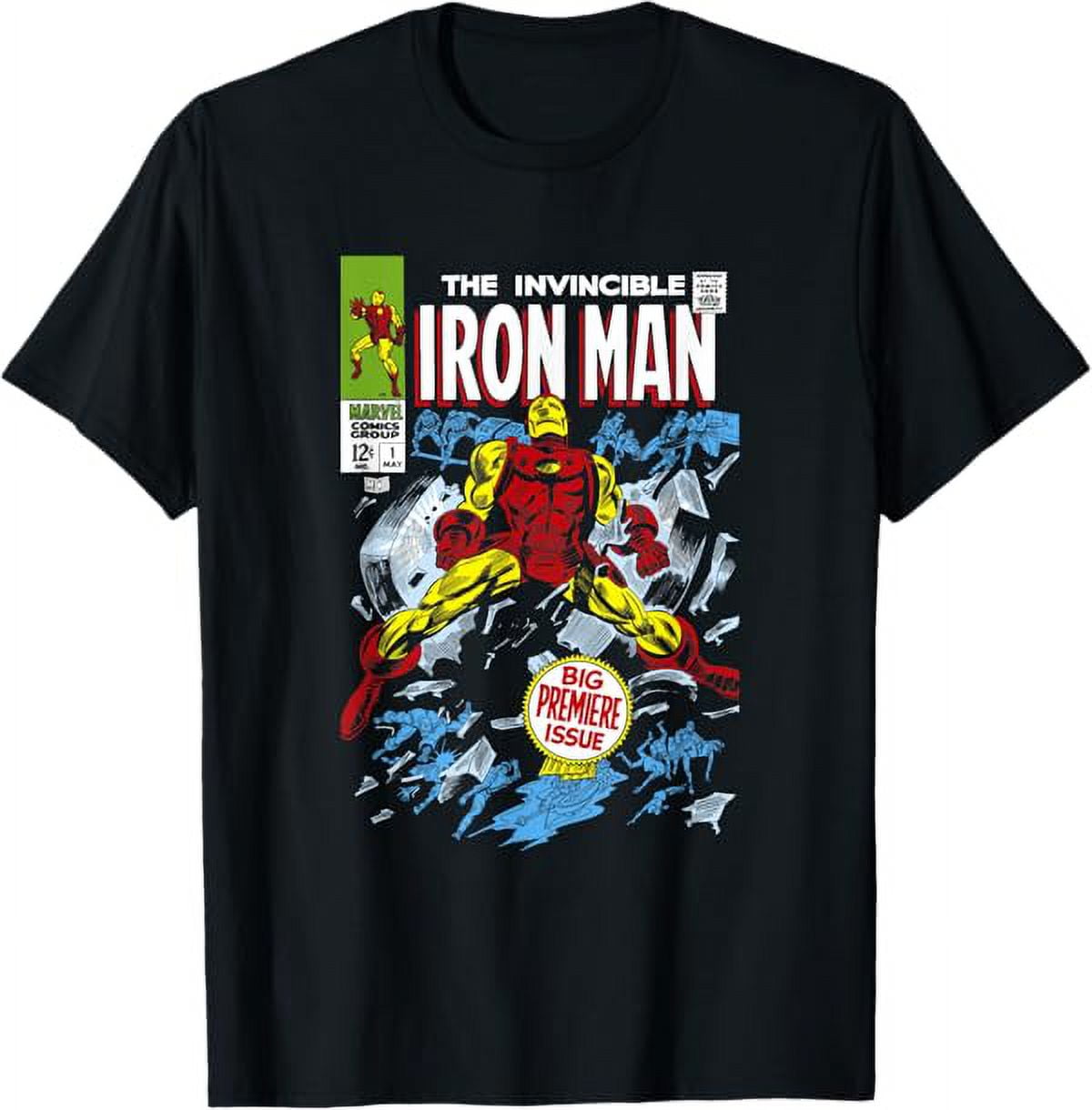 Marvel Avengers Iron Man Big Premier Issue Classic Comic T-Shirt ...
