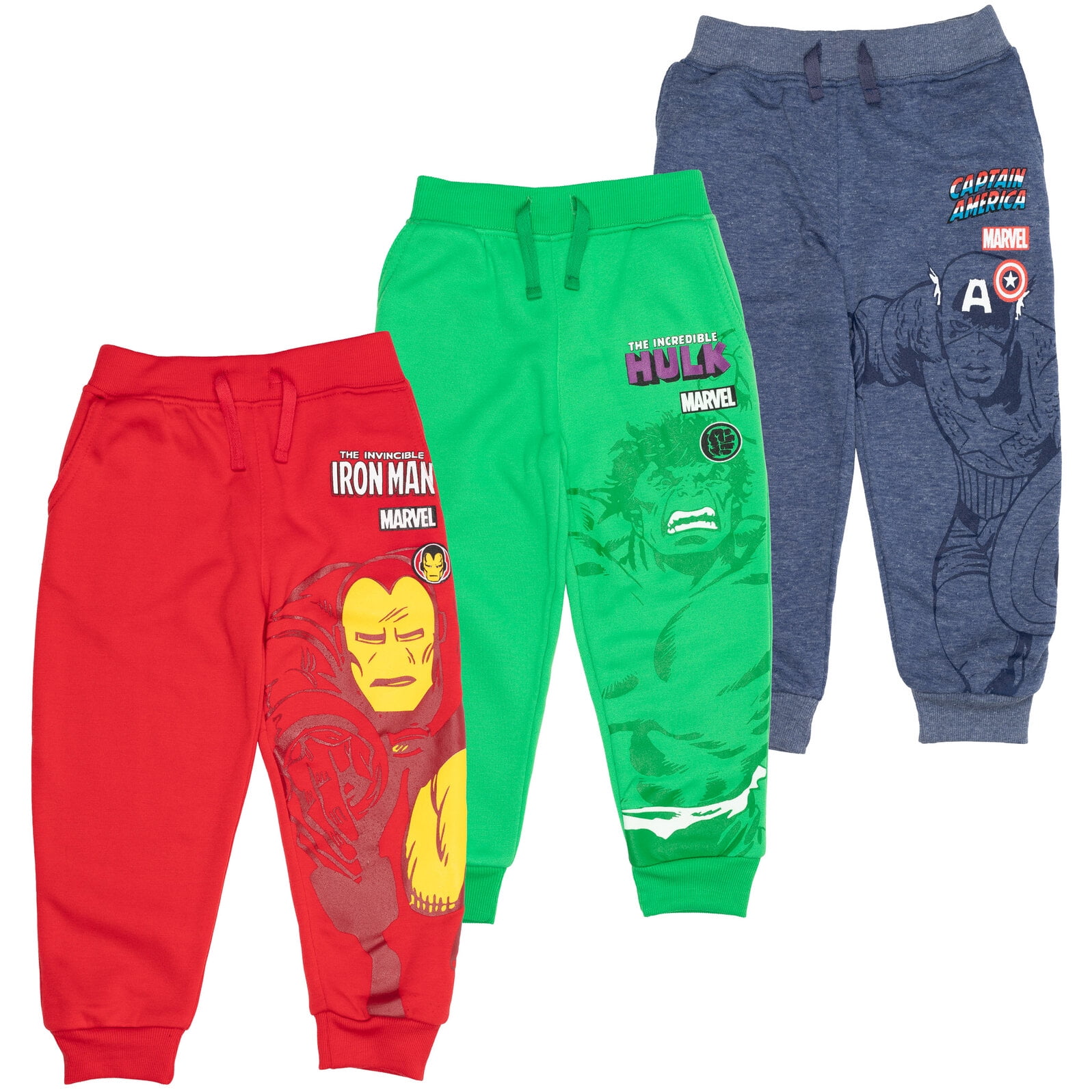 Marvel Avengers Boys Cotton Joggers: Iron Man, Captain America, Hulk ...