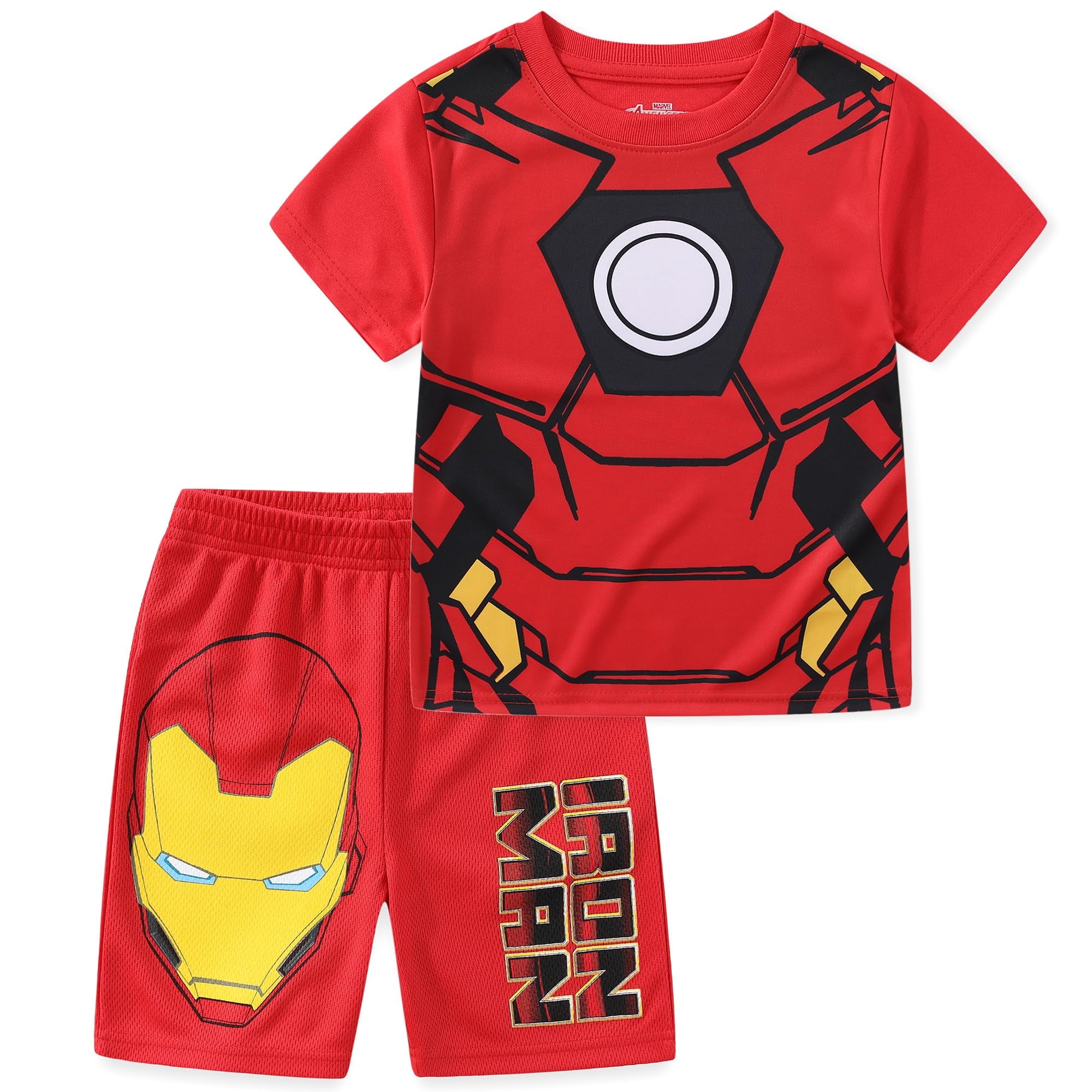 Marvel Avengers Iron Man Short Sleeve T-Shirt and Shorts (Boys), 2 ...