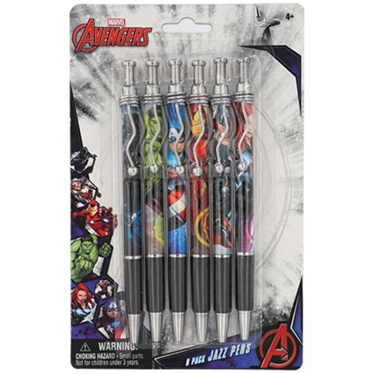 Marvel Avengers 6-Pack Jazz Pen Set Featuring Iron Man, Captain America ...