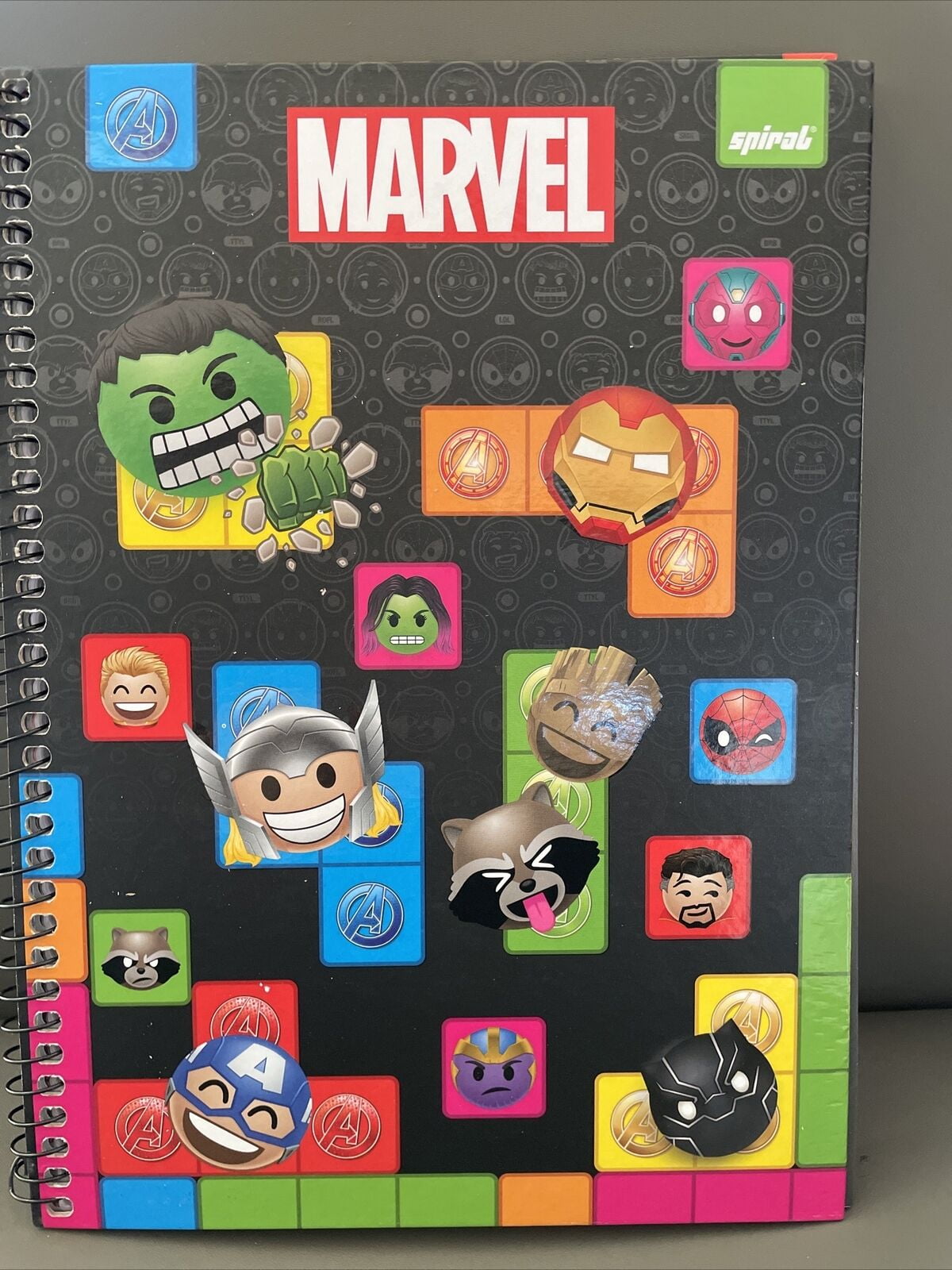 Marvel Avengers Kawaii Hardcover Spiral Notebook W/ Folder & Stickers ...