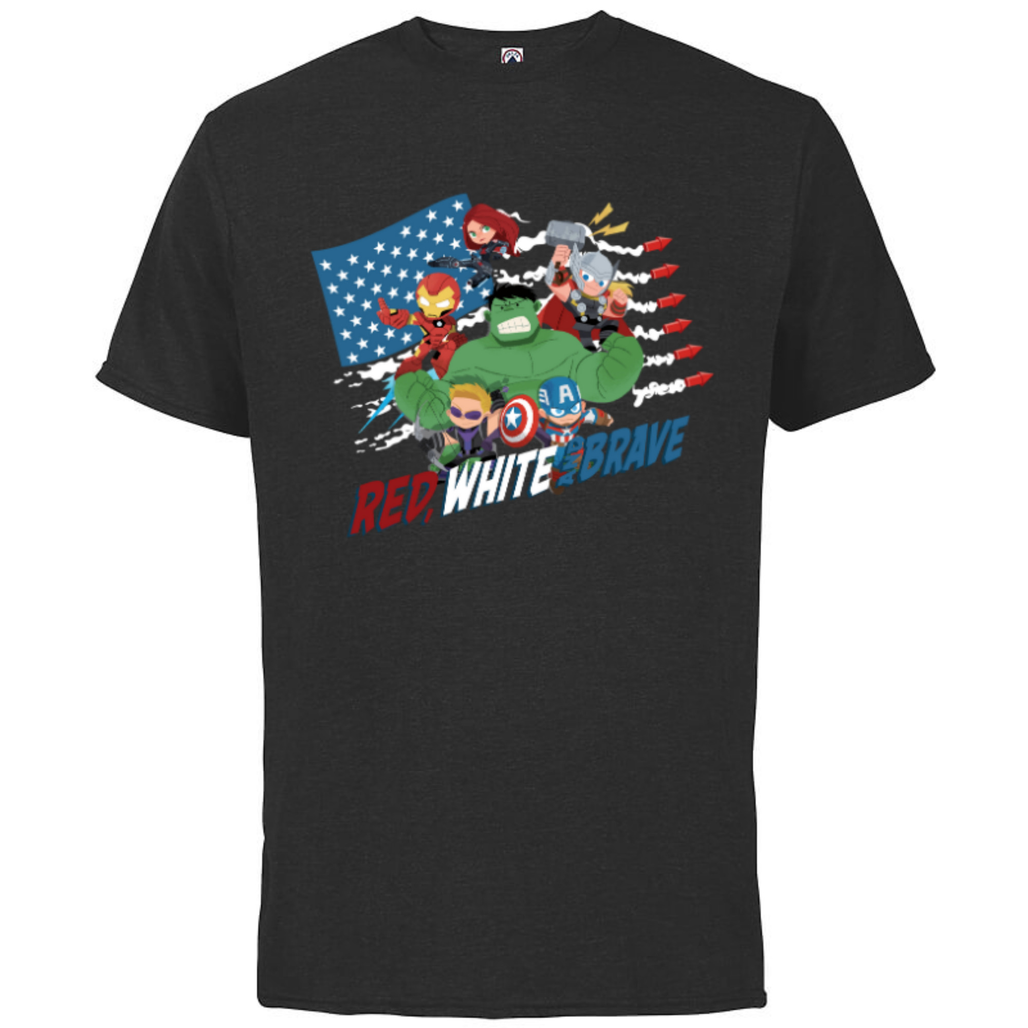 Marvel Avengers Kawaii Red White and Brave 4th of July - Short Sleeve ...