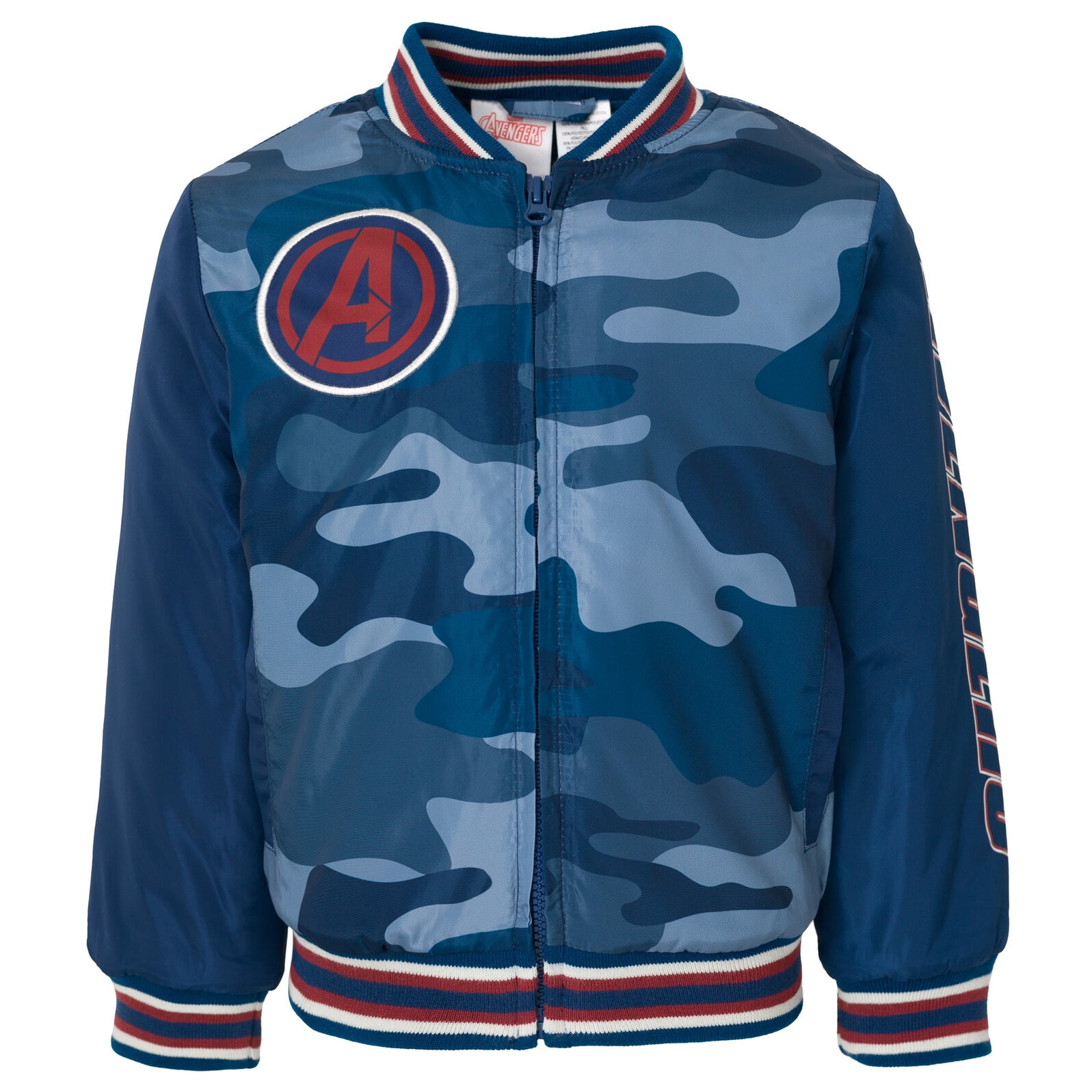Marvel Avengers Little Boys Varsity Bomber Jacket Camo Blue 7-8 ...