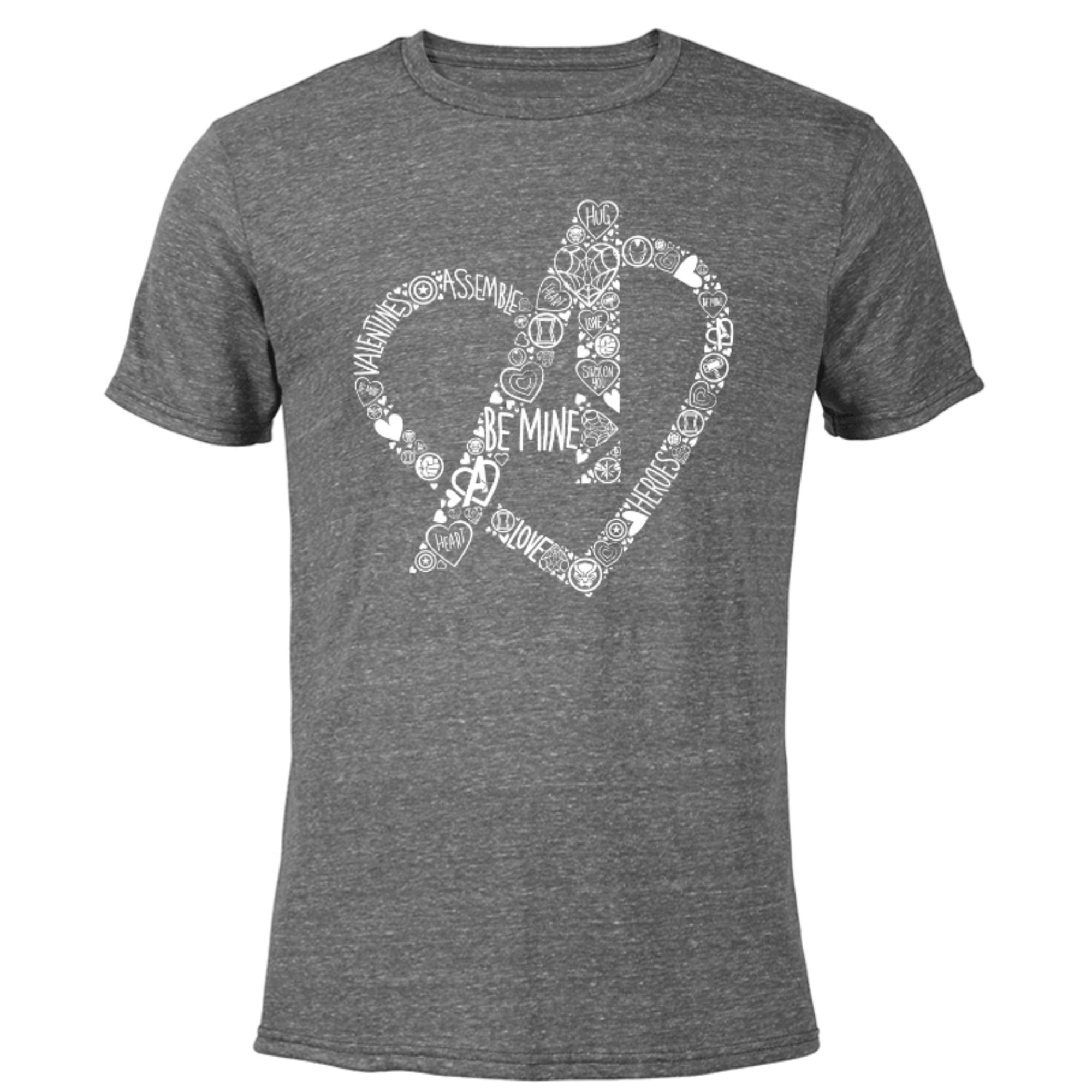 Marvel Avengers Logo Heart Valentine’s Day - Short Sleeve Blended T ...