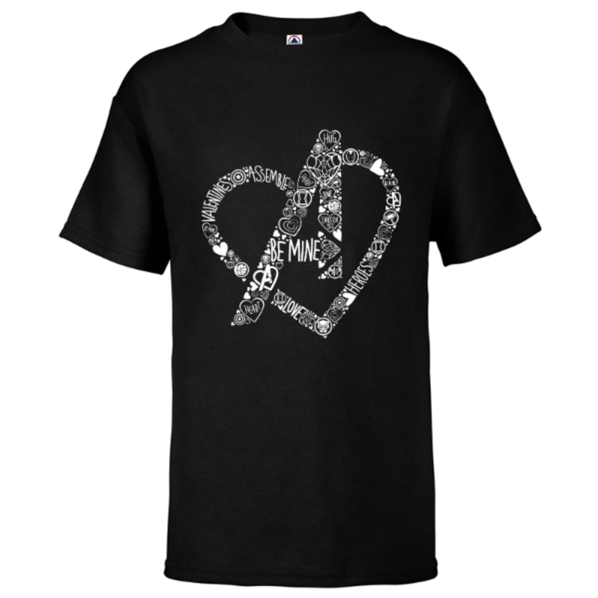 Marvel Avengers Logo Heart Valentine’s Day - Short Sleeve T-Shirt for ...