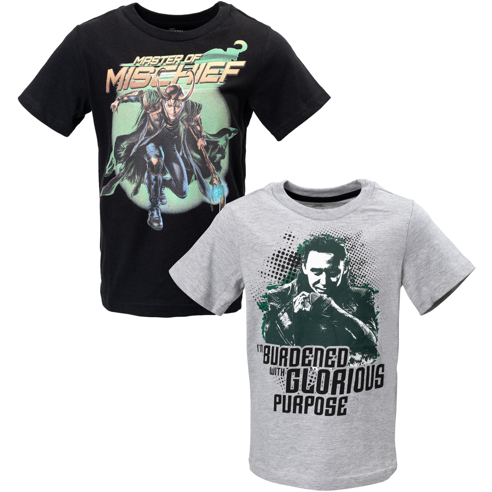 Marvel Avengers Loki Big Boys 2 Pack T-Shirts Little Kid to Big Kid ...