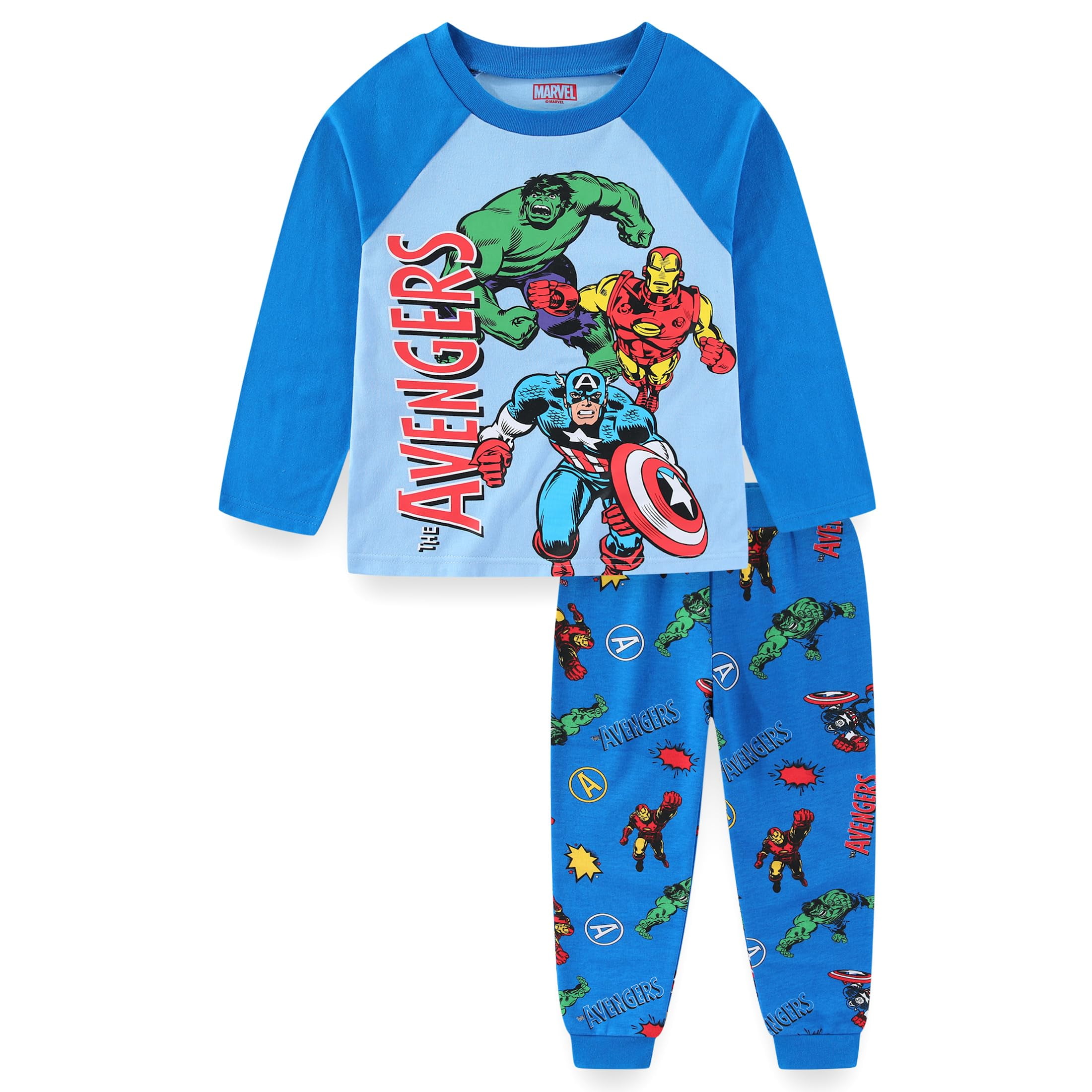 Marvel Avengers Long Sleeve Shirt and French Terry Pants Set (Boys), 2 ...