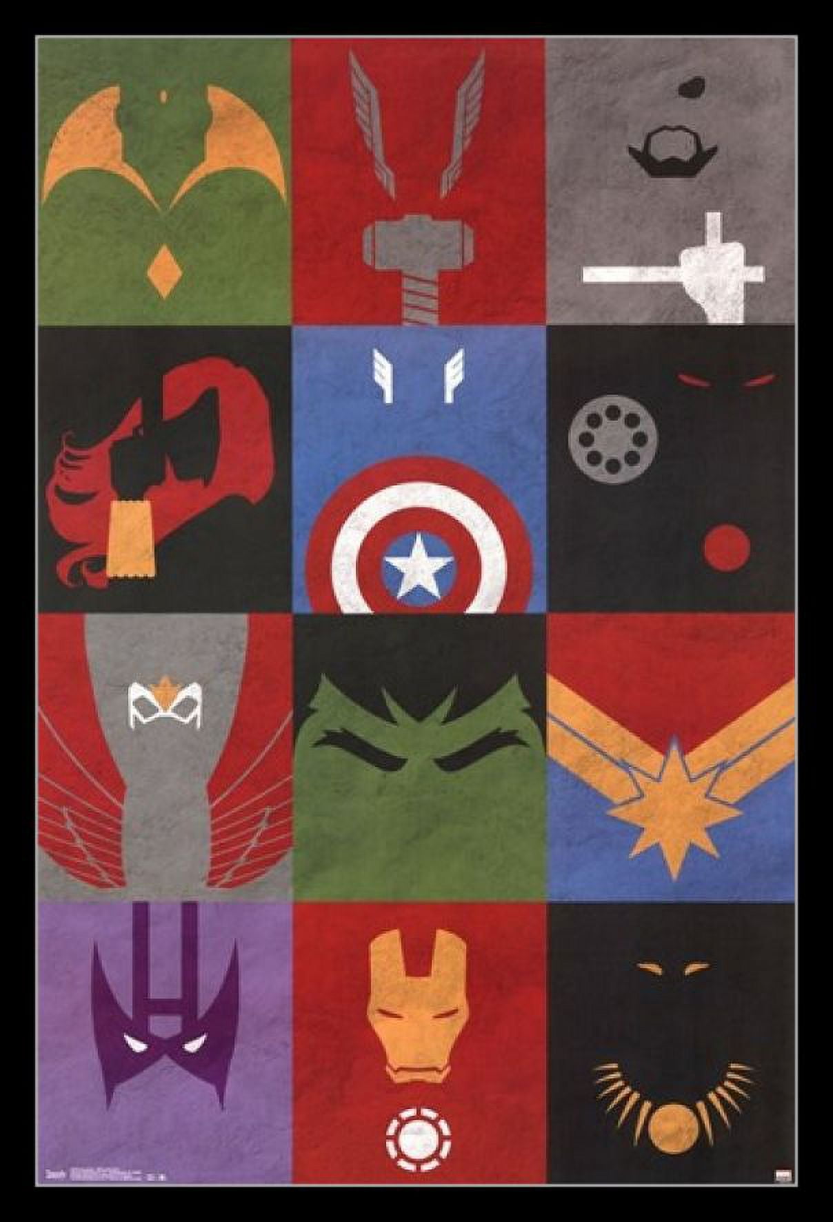 Marvel Avengers - Minimalist Grid Laminated & Framed Poster Print (22 x ...