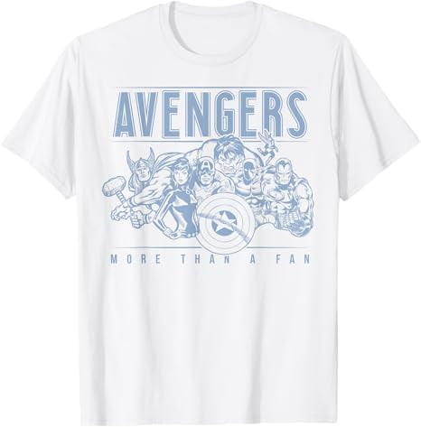 Marvel Avengers More Than A Fan Vintage Outline T-Shirt - Walmart.com