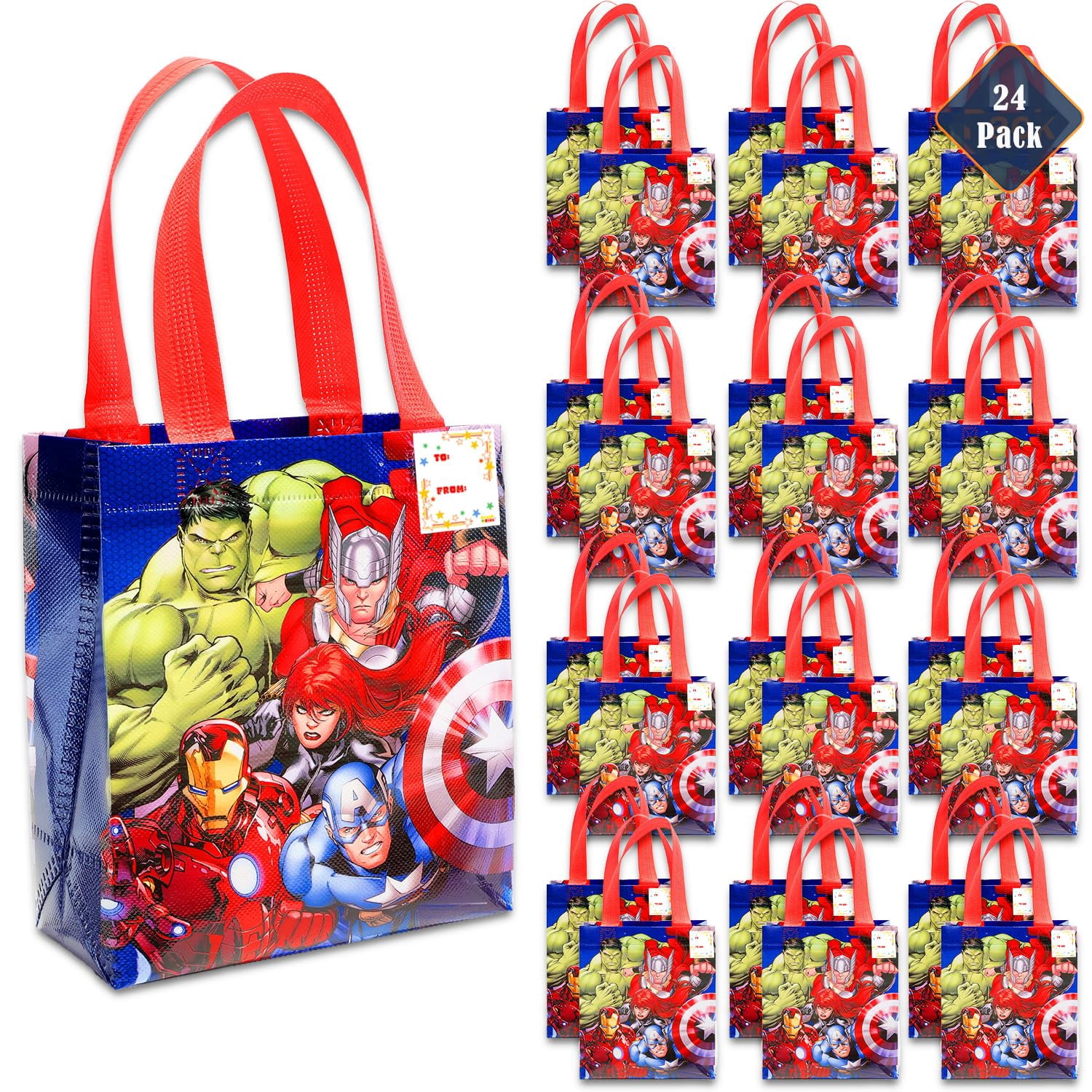 Marvel Avengers Party Favor Bags Set – 24 Pack of 8" Avengers Party ...