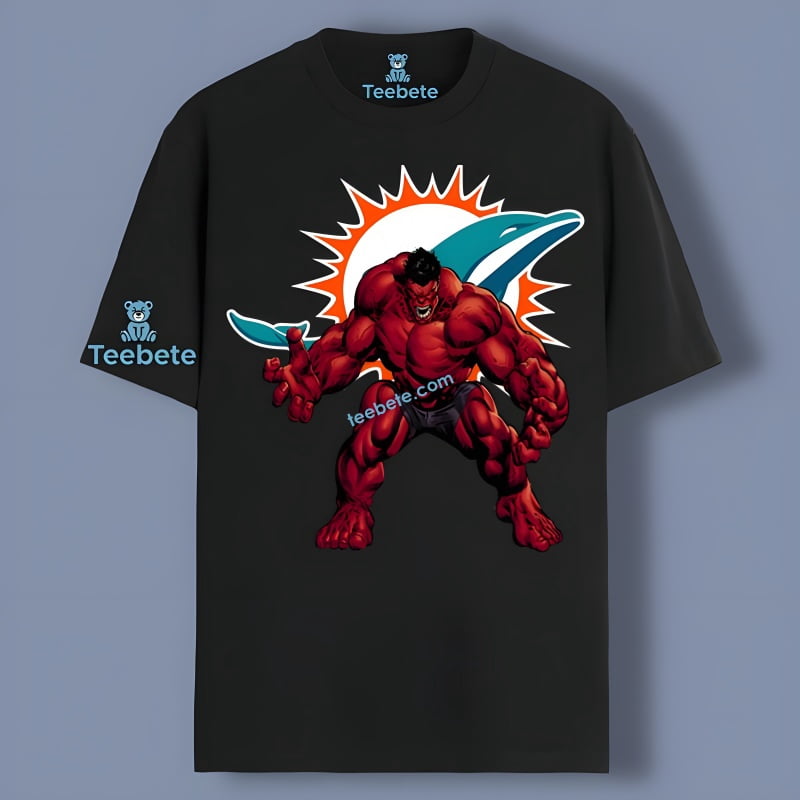 Marvel Avengers Red Hulk Miami Dolphins Logo Shirt - Walmart.com