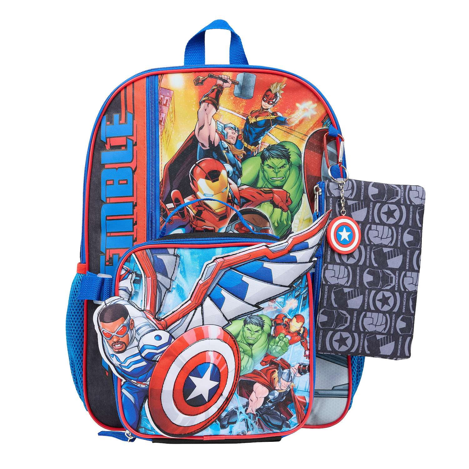Marvel Avengers Sam Wilson 5-Piece Backpack, Lunch Bag, Pencil Case ...