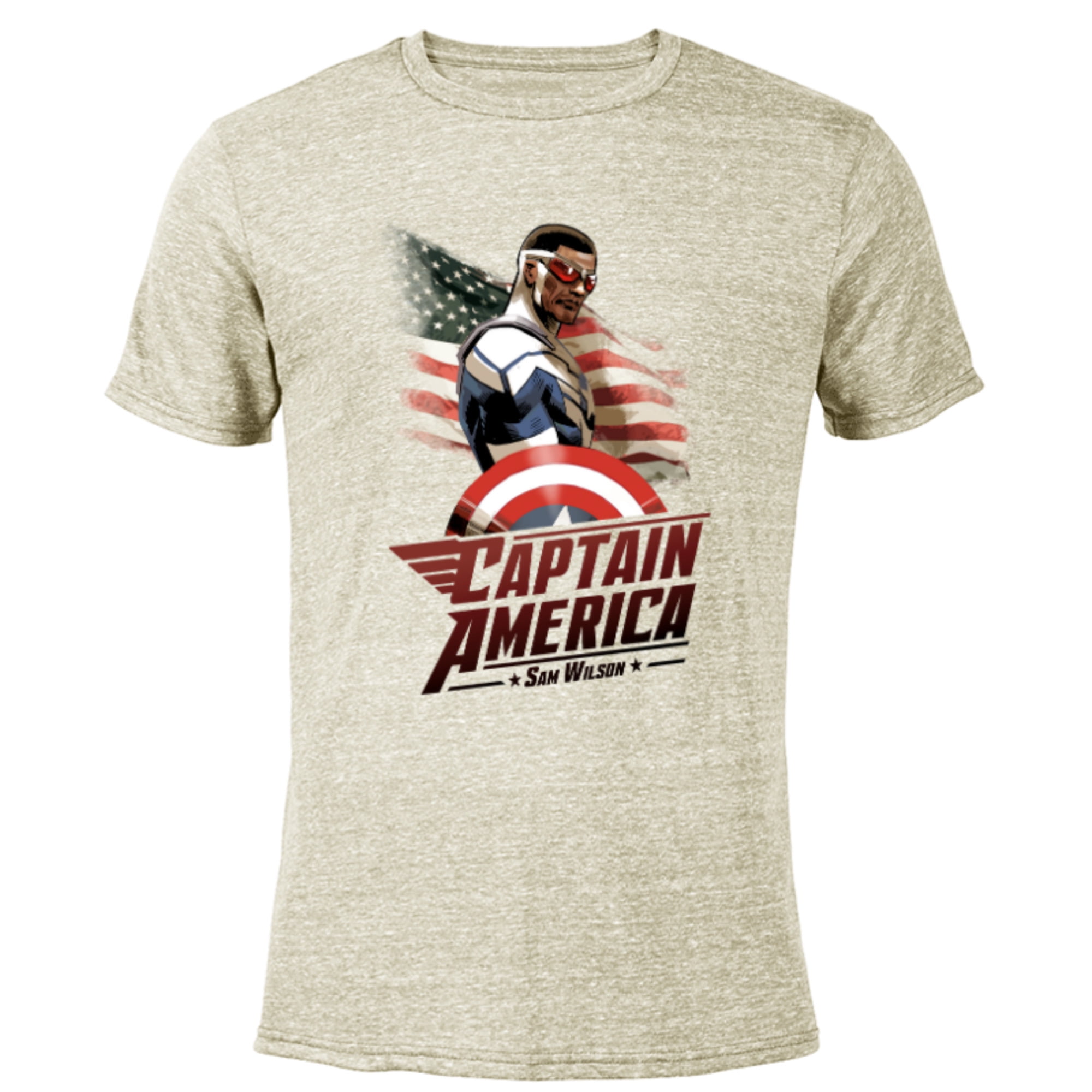 Marvel Avengers Sam Wilson Captain America Flag - Short Sleeve Blended ...