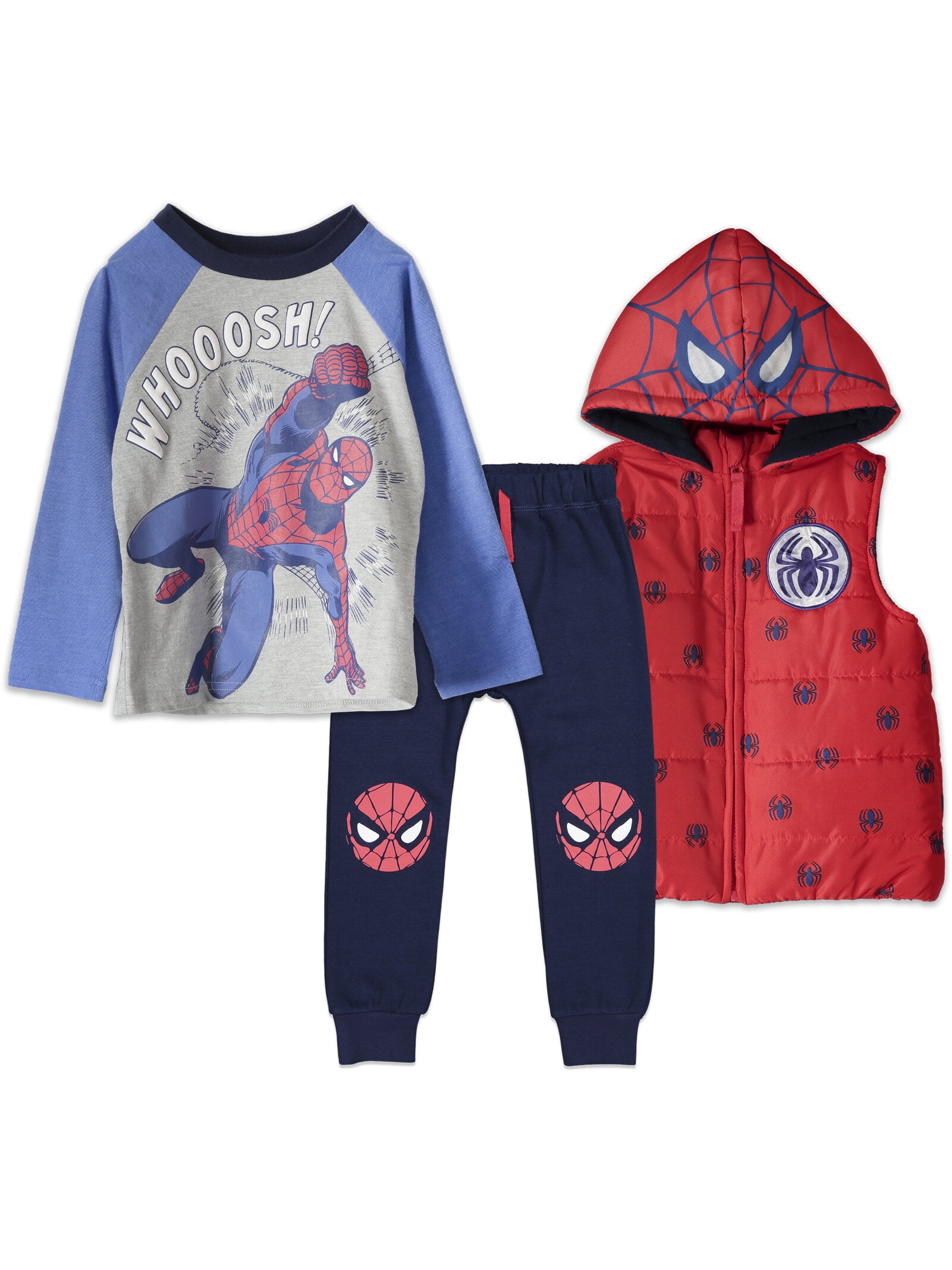 Marvel Avengers Spider-Man Infant Baby Boys Zip Up Vest Puffer T-Shirt ...