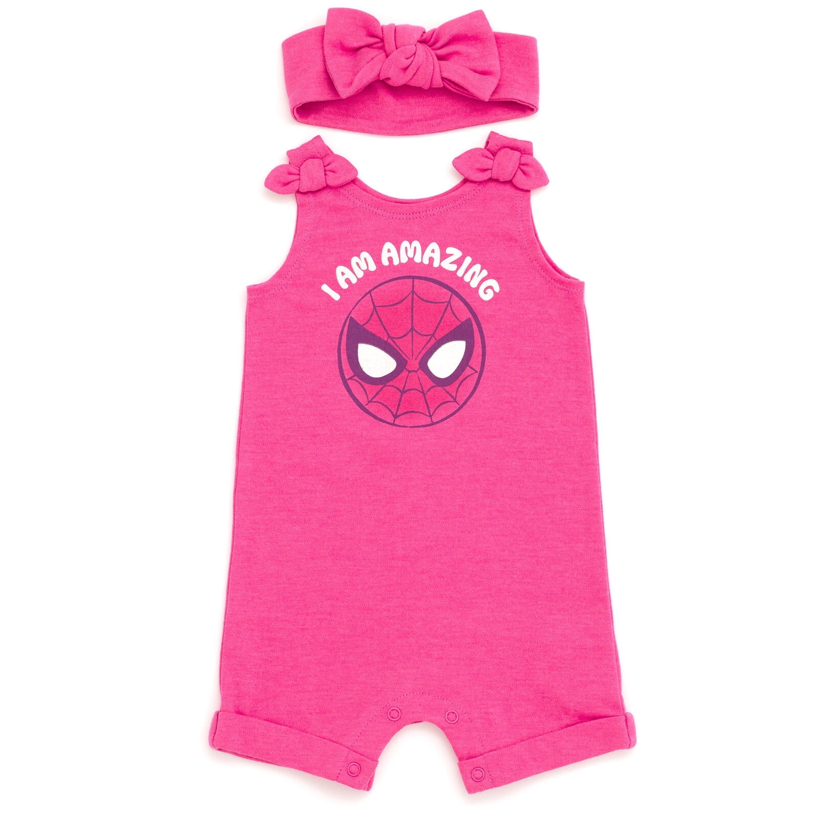 Marvel Avengers Spider-Man Newborn Baby Girls French Terry Romper and ...