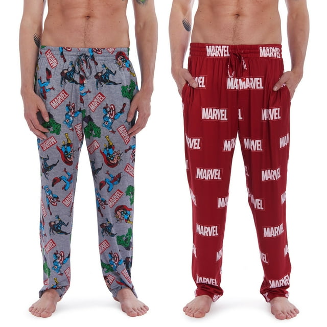 Marvel Avengers Spider-Man Thor Captain America Mens 2 Pack Pajama ...