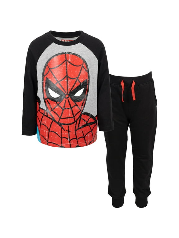 Marvel Spider-Man Boys Outfit, 2-Piece Set, Long Sleeve T-Shirt & Pants ...