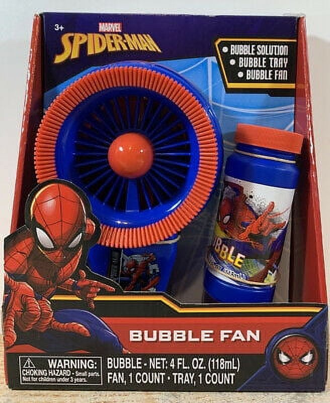 Marvel Avengers Spiderman Spider-Man Bubble Fan with 4 Ounces of ...