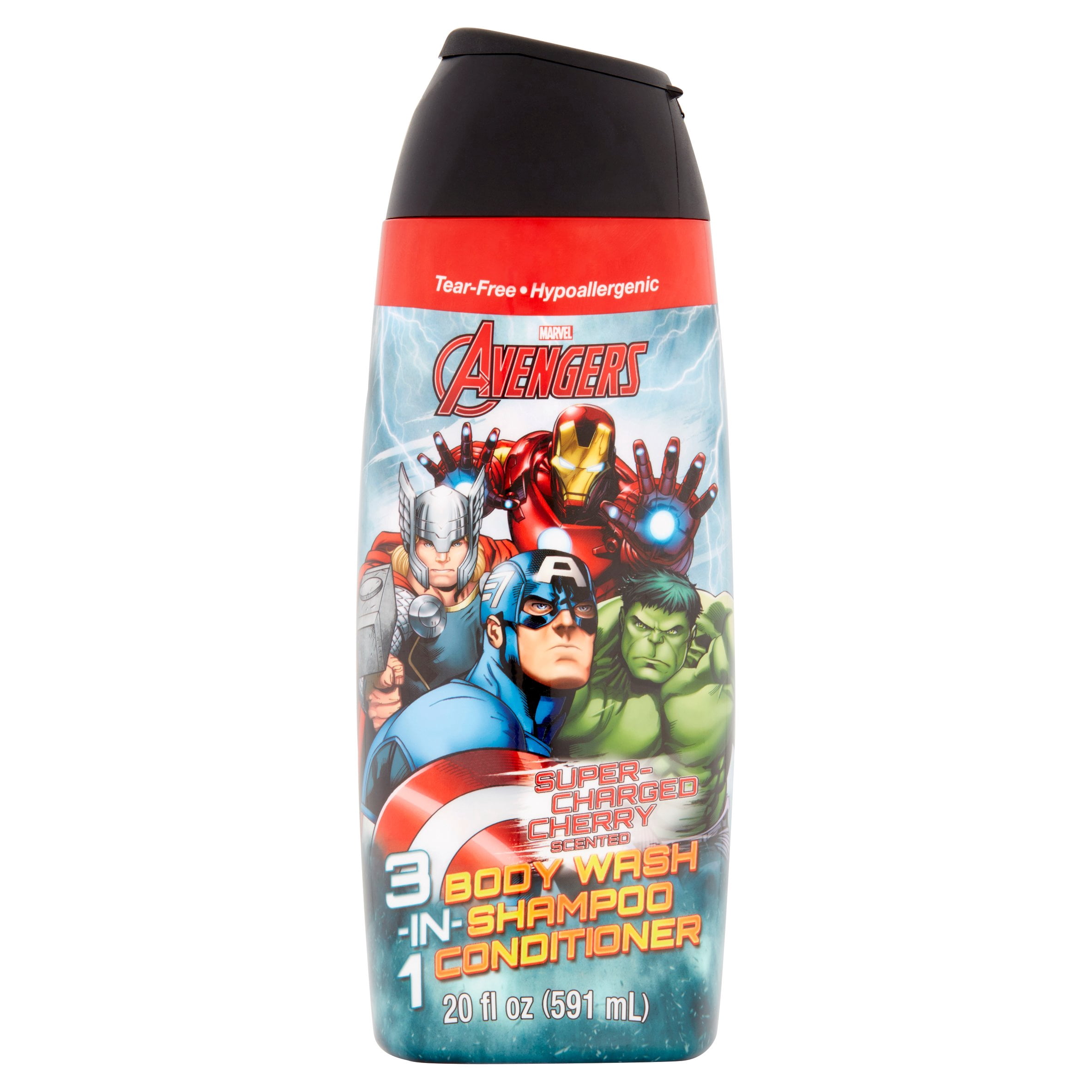 Marvel Avengers Super-Charged Cherry Scented 3-in-1 Body Wash, Shampoo ...