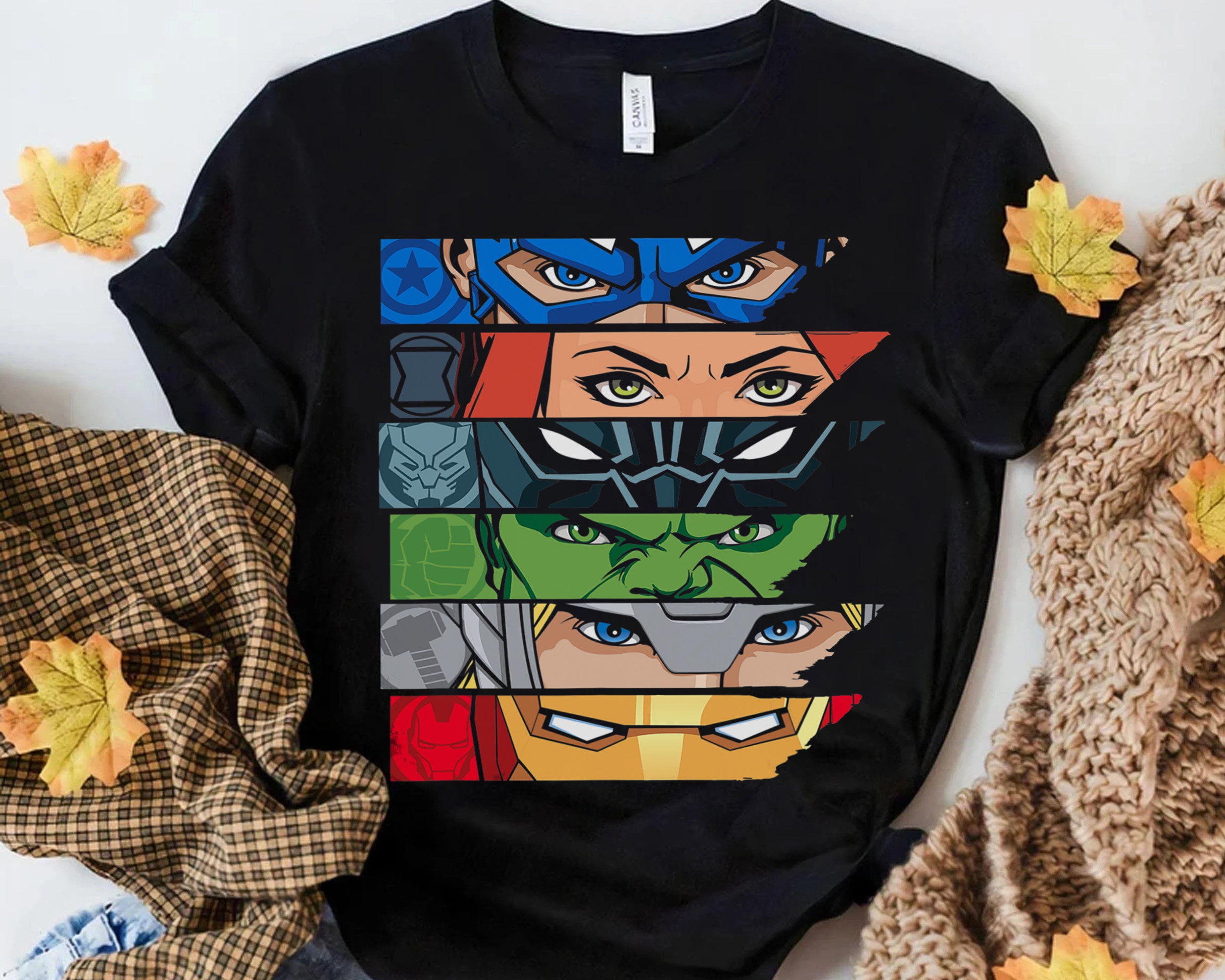 Marvel Avengers Super Hero Eyes Black Shirt, Iron Man Tee, MCU Fans ...