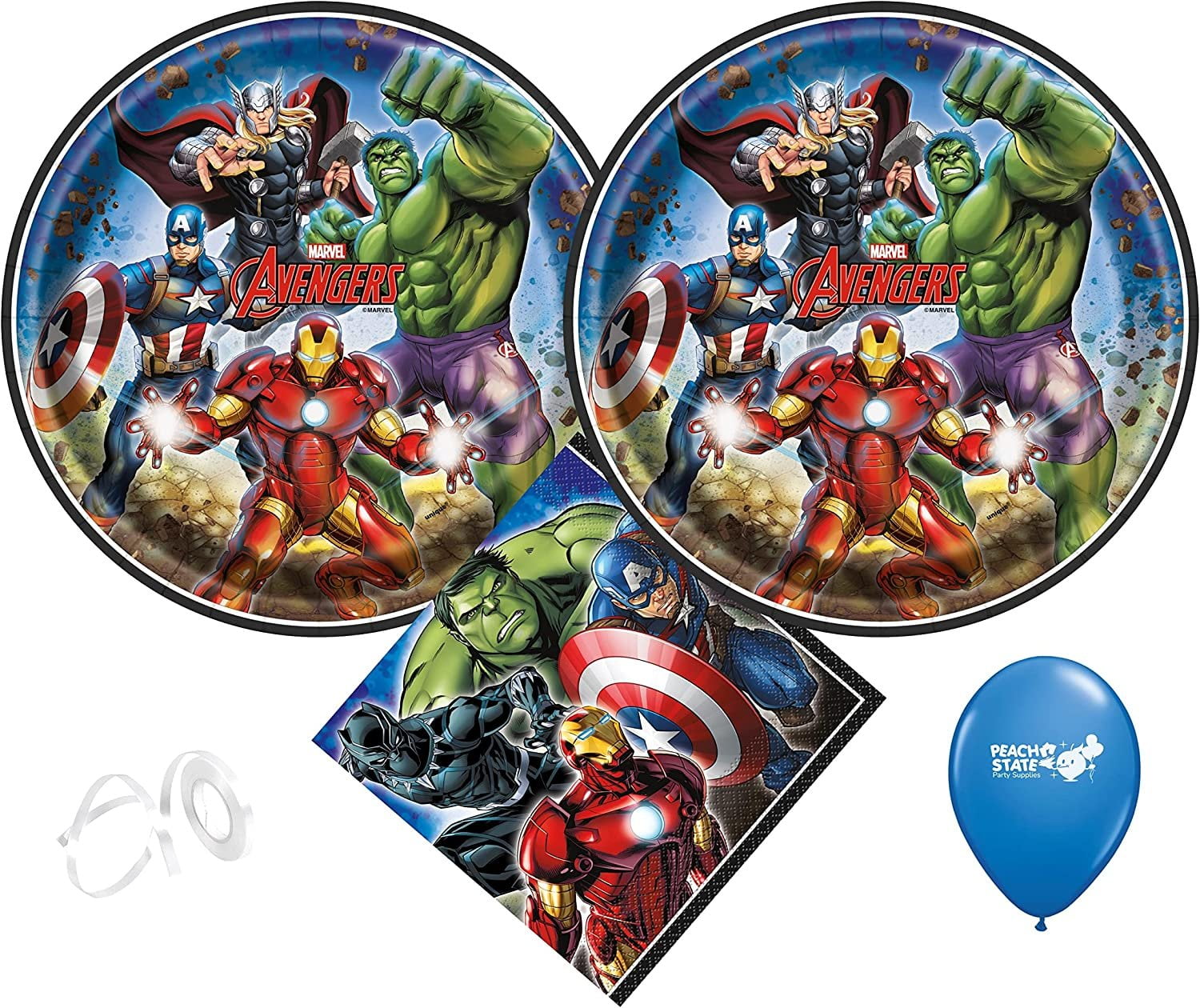 Marvel Avengers Superhero Party Supply Bundle with Plates and Napkins ...